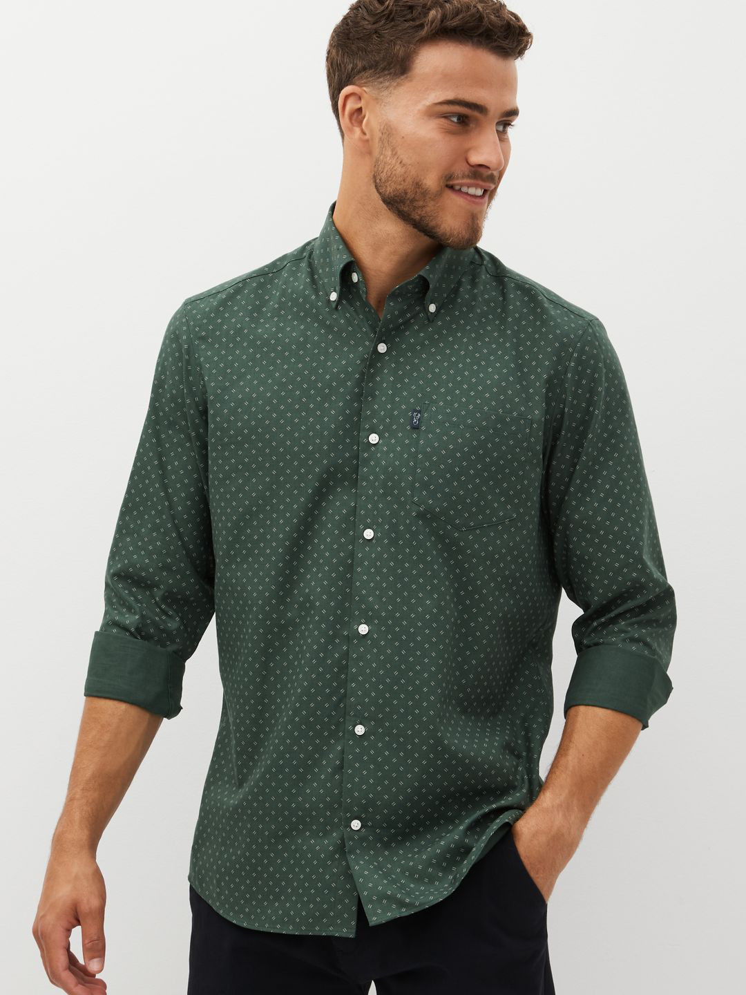 Buy NEXT Slim Fit Geometric Printed Casual Shirt - Shirts for Men ...