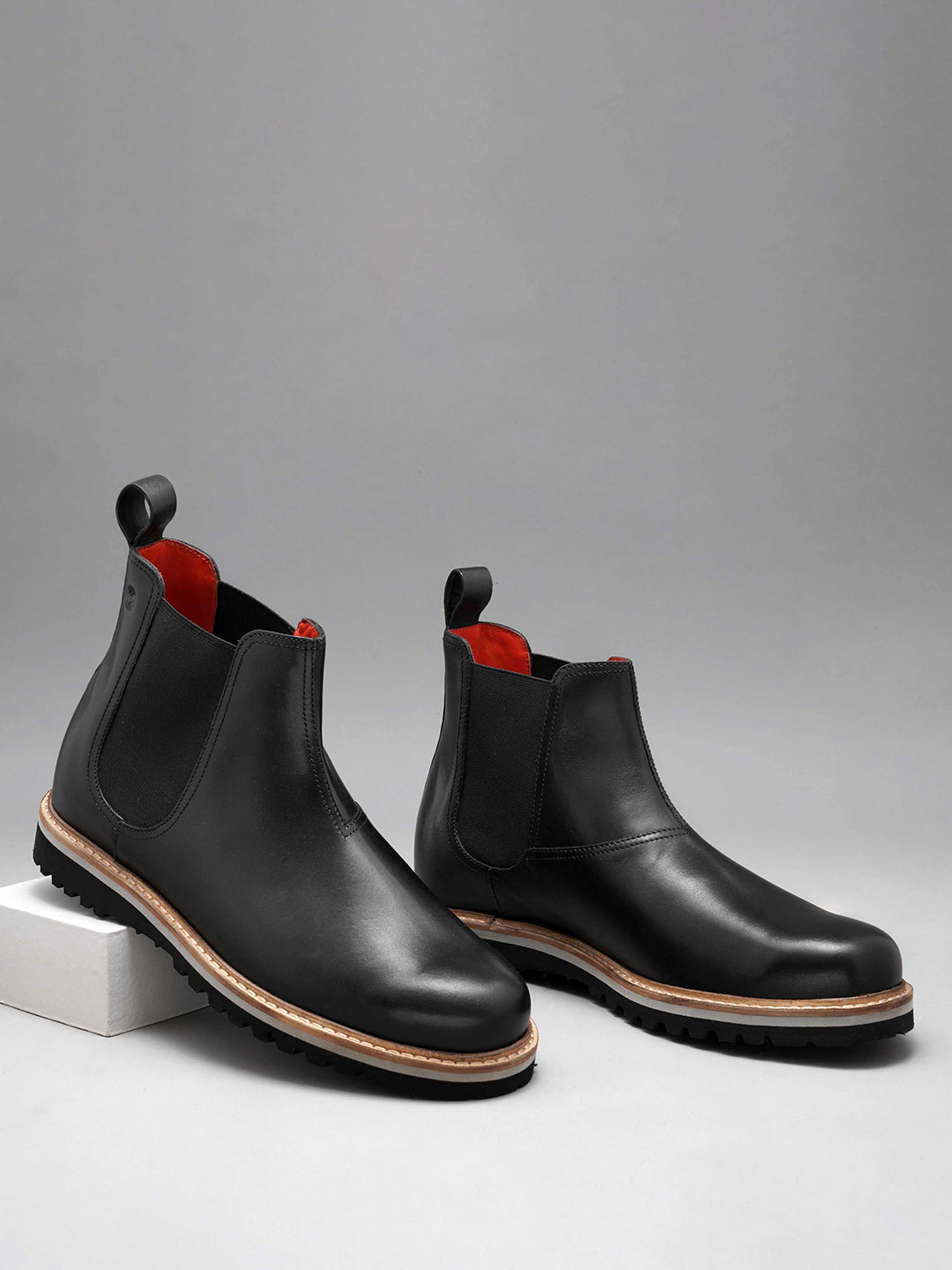 Buy Ruosh Men Mid Top Slip On Leather Chelsea Boots - Boots for Men ...