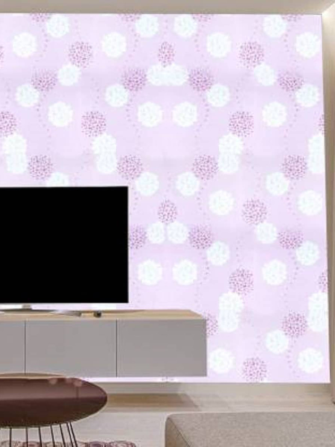 Buy KAAF Pink & White Floral Waterproof Self Adhesive Wallpaper ...