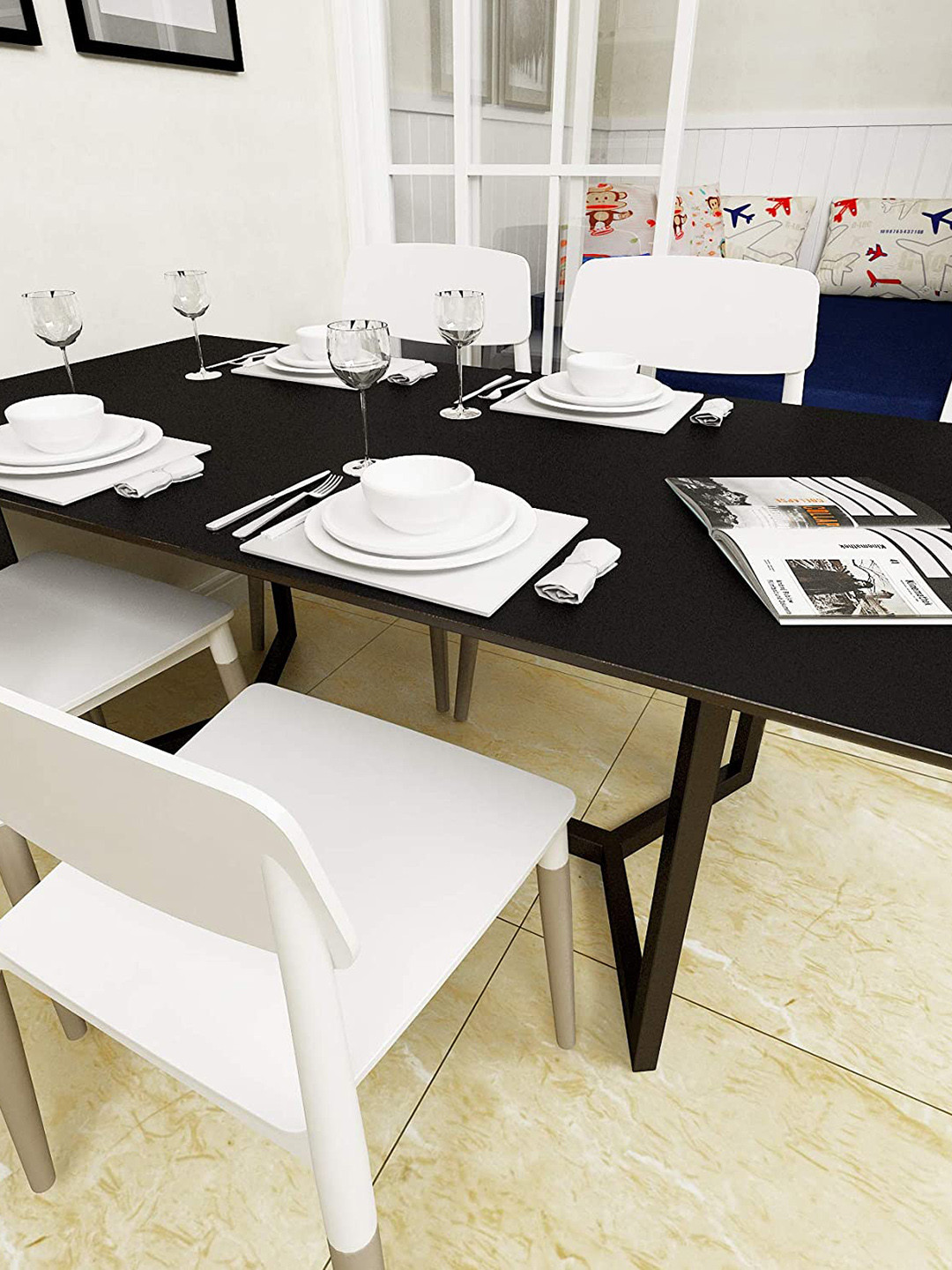 Buy KAAF Black Adhesive Self Adhesive Wallpaper - Decals And Stickers ...