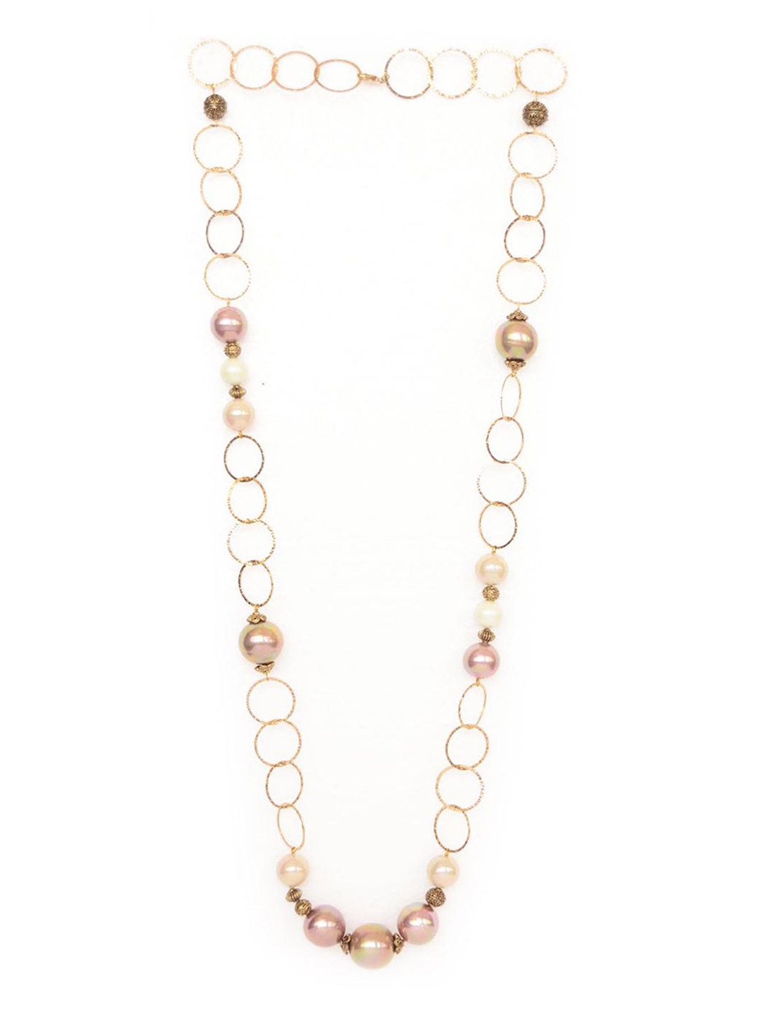 Buy Rhea Hammered Gold Plated Pearls Necklace - Necklace And Chains for ...