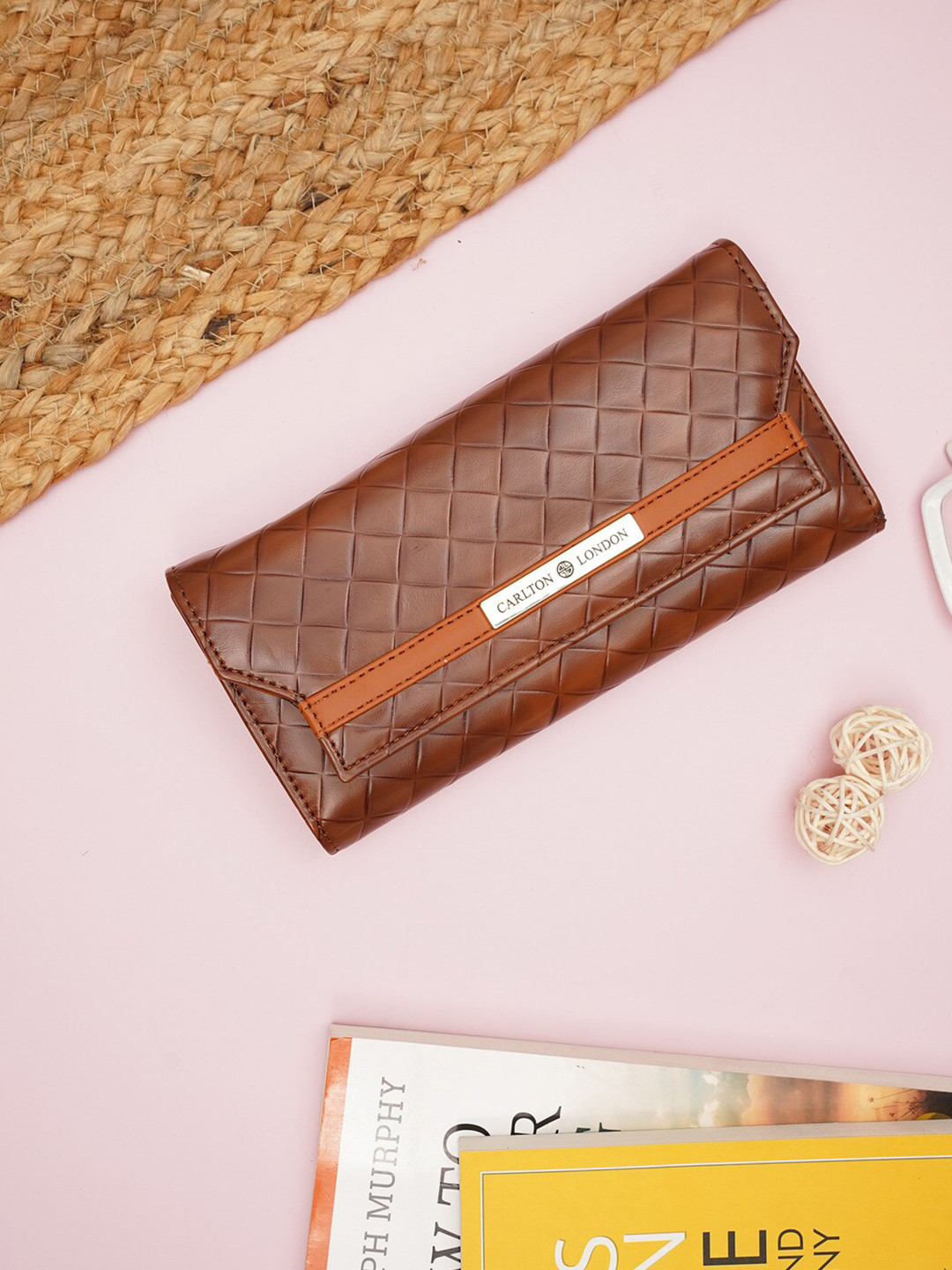 Buy Carlton London Textured Three Fold Wallet - Wallets for Women ...