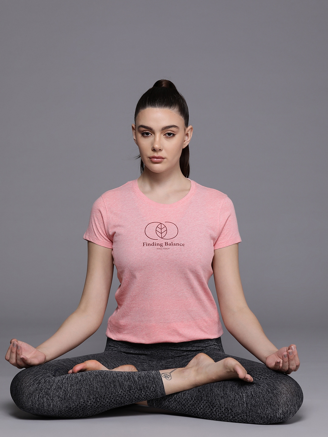 Buy Hrx By Hrithik Roshan Printed Pure Cotton Slim Fit Yoga T Shirt Tshirts For Women 26461632