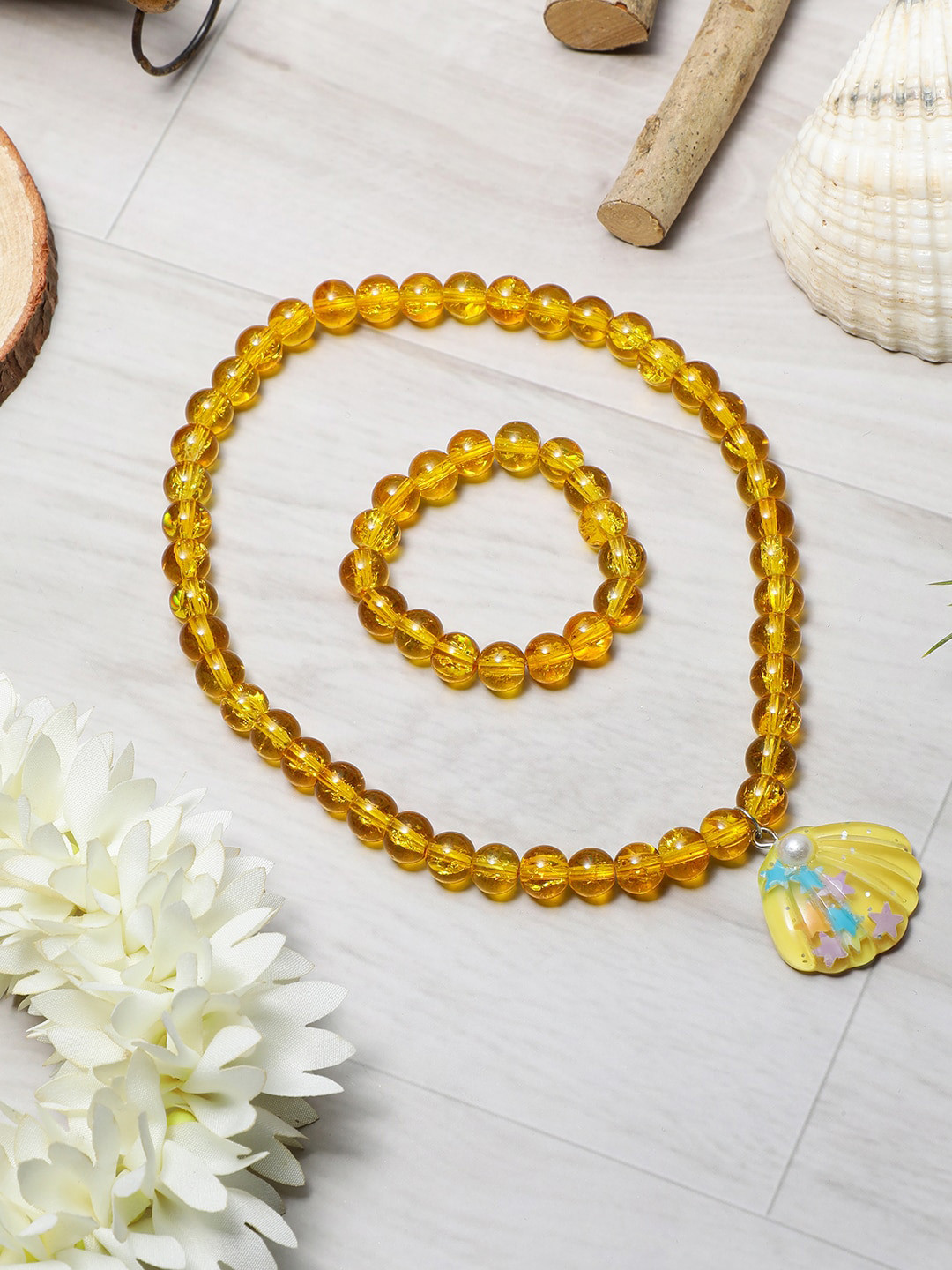 Buy EL REGALO Girls Beaded Necklace & Bracelet Jewellery Set ...