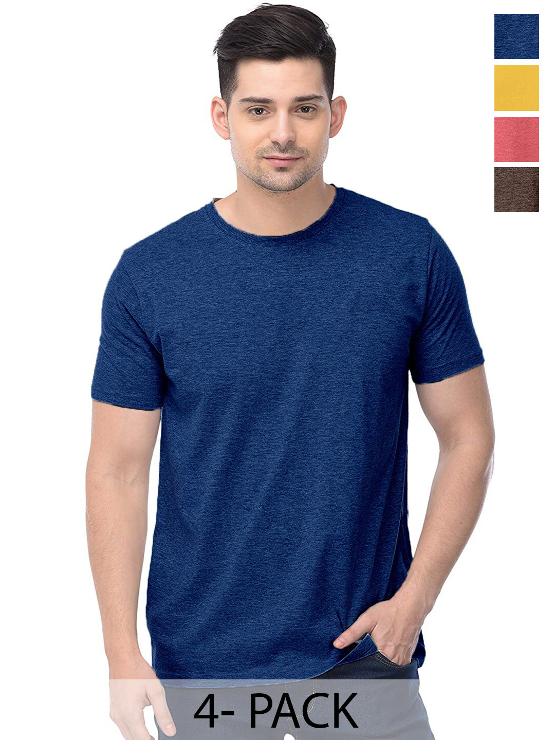 Buy COLOR CAPITAL Pack Of 4 Cotton T Shirts - Tshirts for Men 26469578 ...