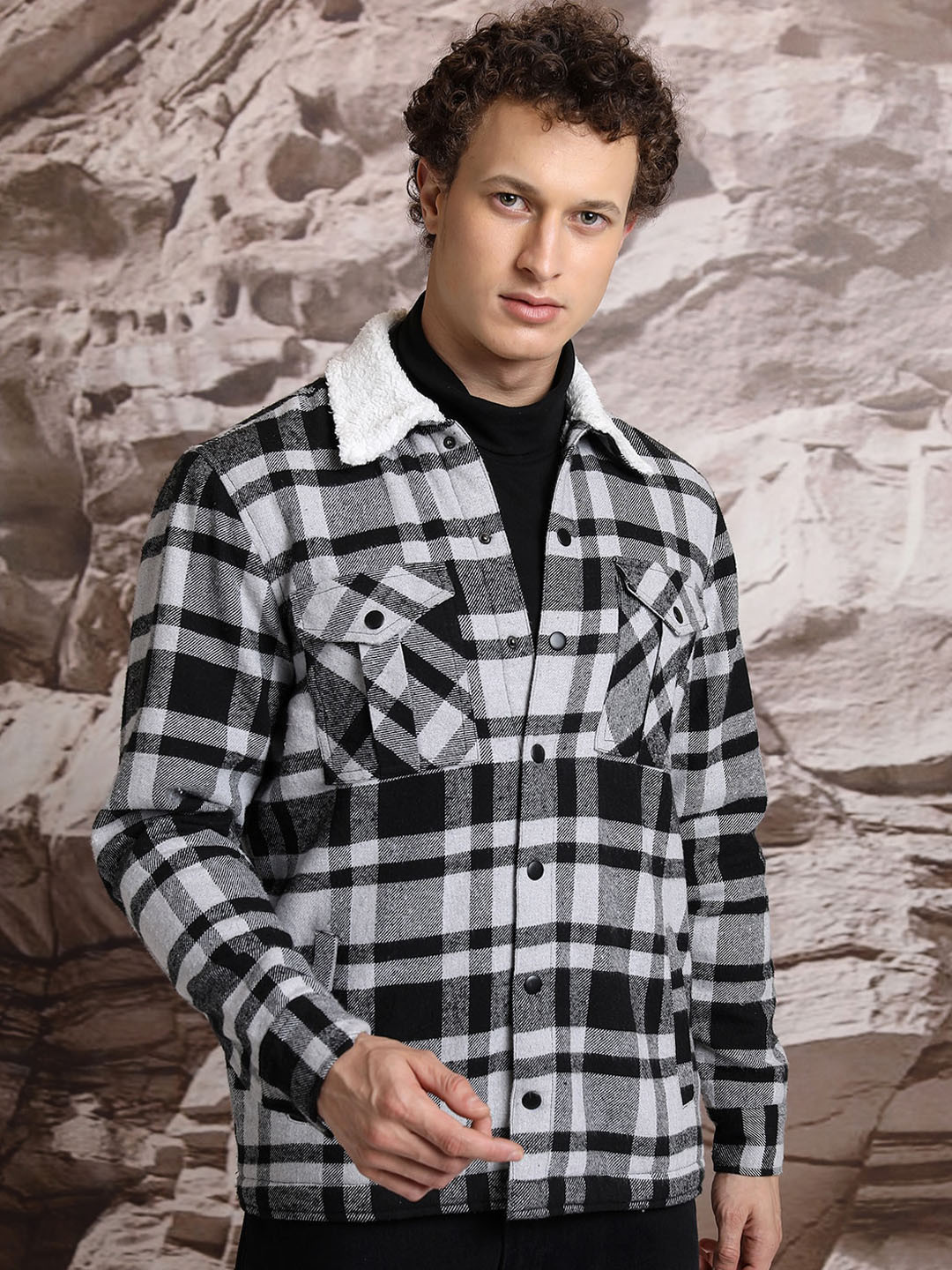 Buy HIGHLANDER Checked Cotton Casual Shacket - Shackets for Men ...