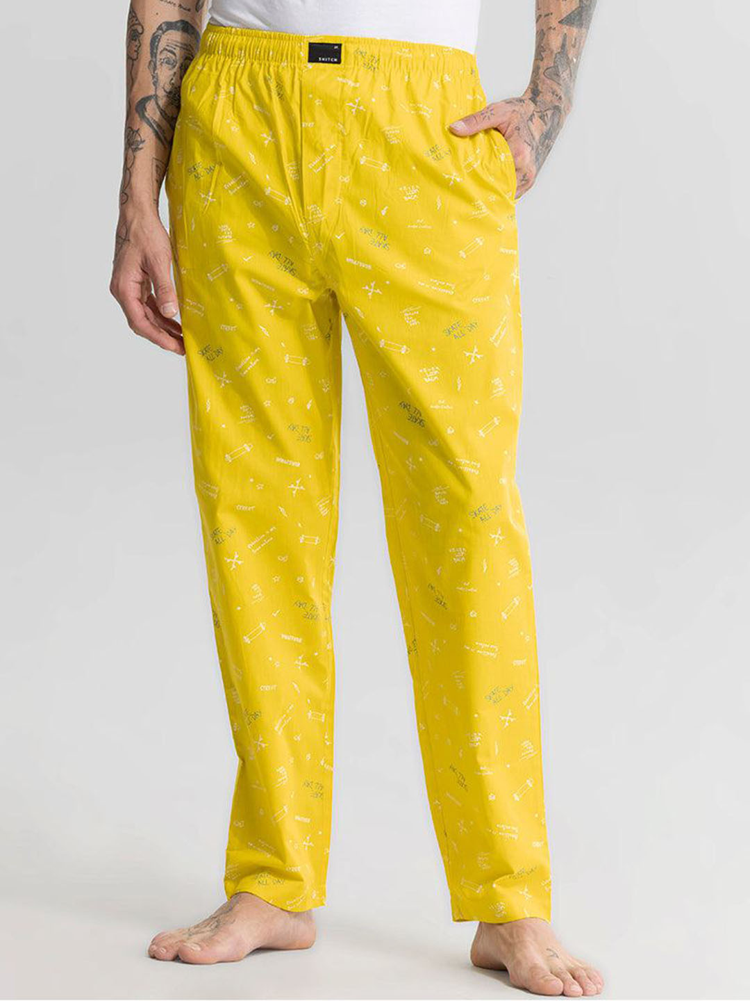 Buy Snitch Men Skate Printed Pure Cotton Lounge Pants - Lounge Pants ...