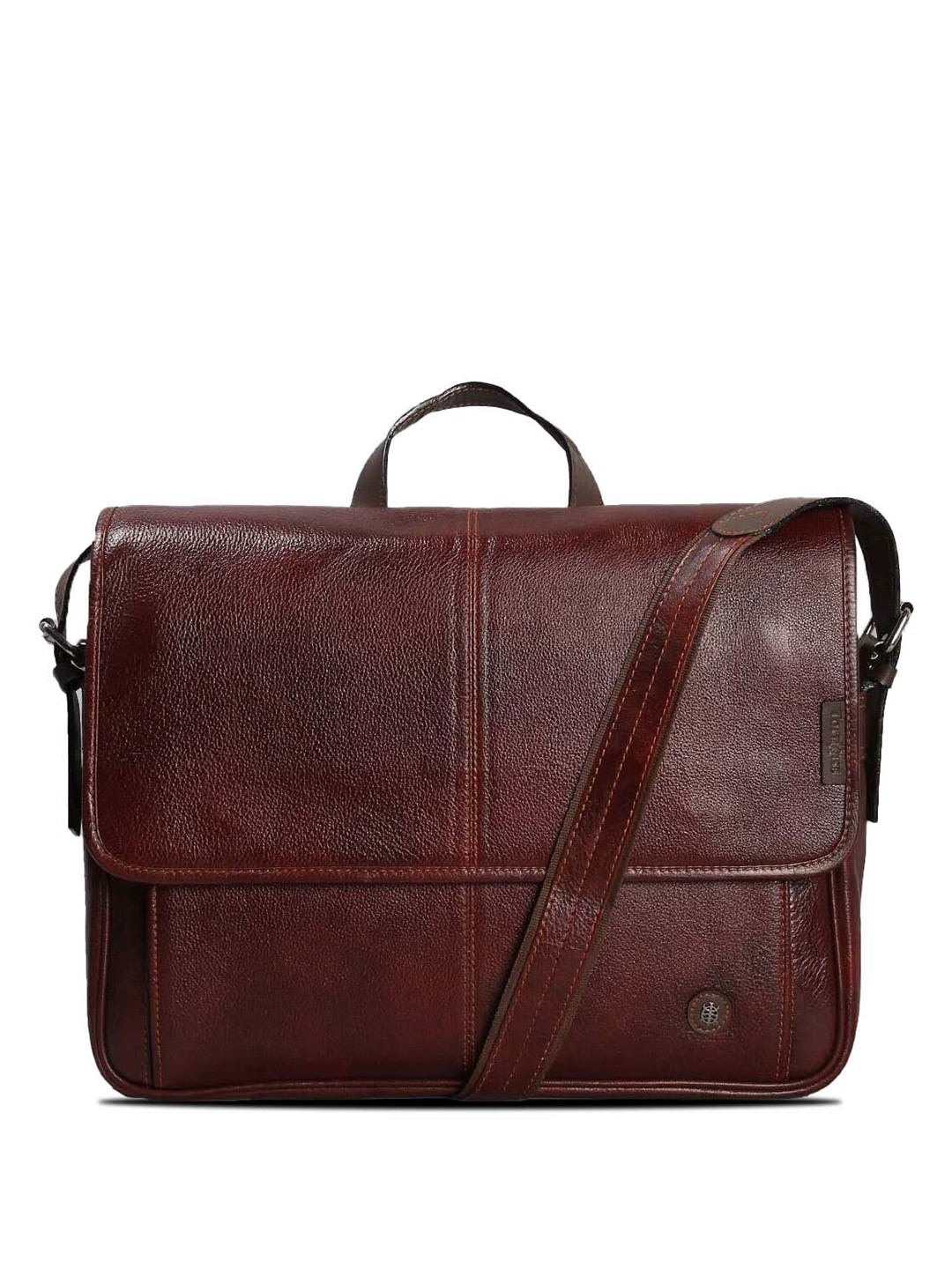 Buy Tortoise Cortez Structured Genuine Leather Laptop Bag 15.5 Inch ...