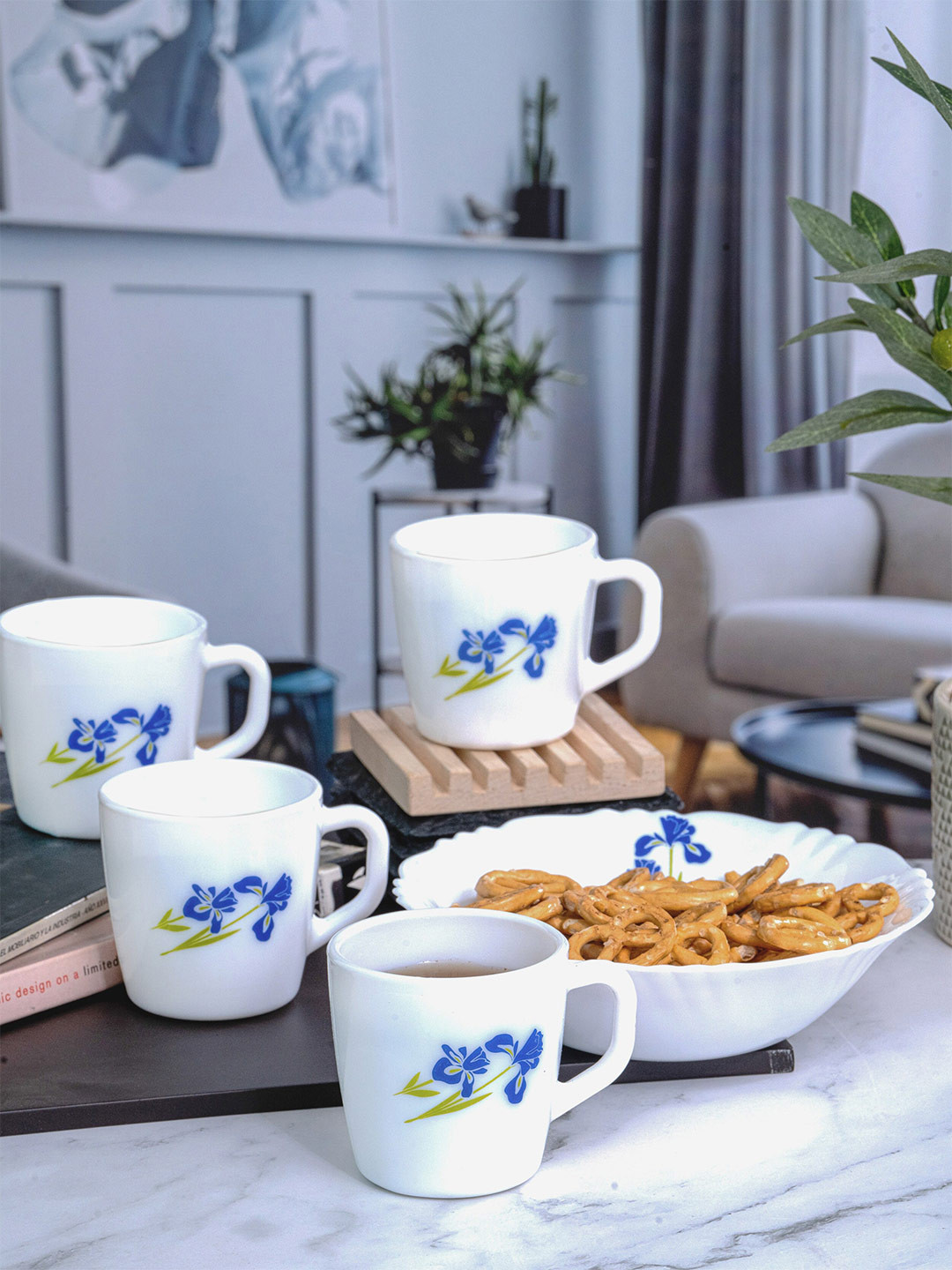 Buy Cello 5 Pieces White White Opalware Regalia Gift 100ml - Cups And ...