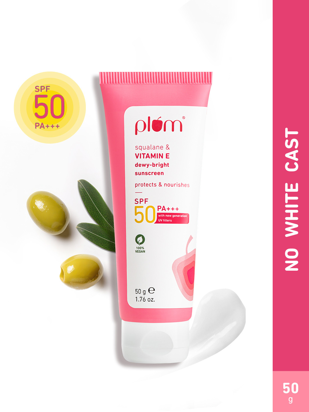 Buy Plum Squalane & Vitamin E SPF 50 PA+++ Dewy Bright Sunscreen 50 G ...