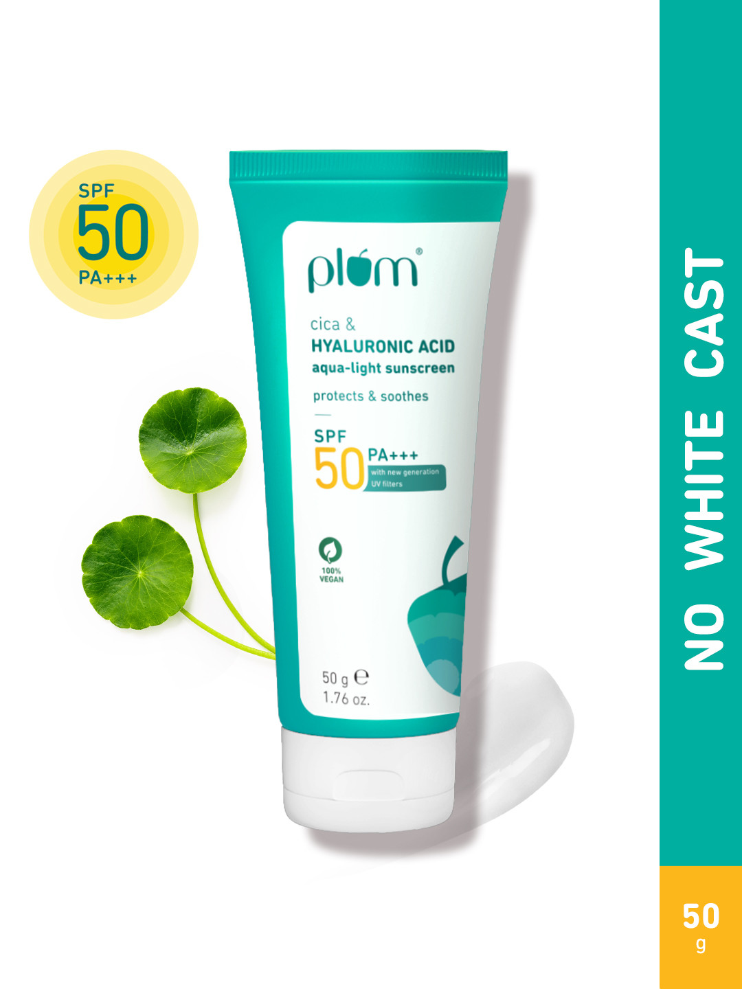 Buy Plum Cica & Hyaluronic Acid Aqua Light Sunscreen SPF 50 PA+++ 50g ...