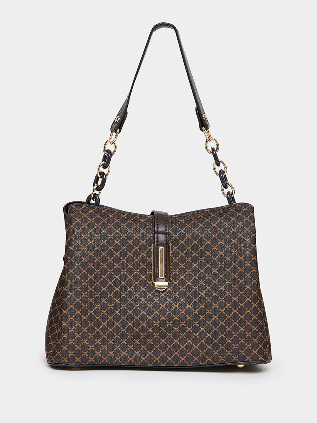 Buy Styli Geometric Printed Satchel Bag With Double Strap - Handbags ...
