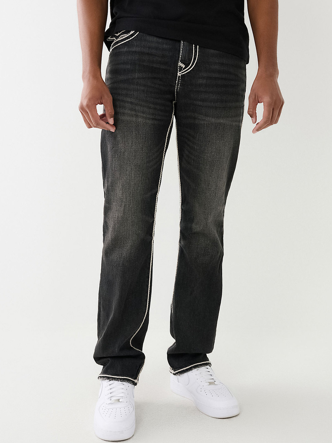 Buy True Religion Men Rope Stitch Ricky Straight Fit Heavy Fade Clean ...