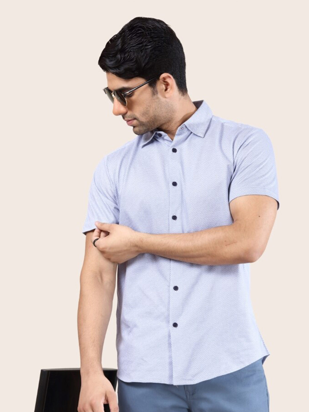 Buy Melvin Jones Comfort Slim Fit Textured Self Design Knitted Weave ...