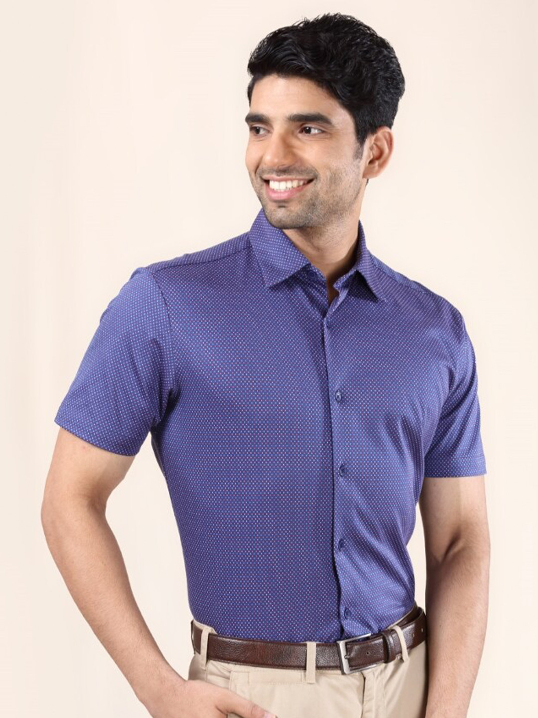 Buy Melvin Jones Comfort Slim Fit Textured Self Design Knitted Weave ...
