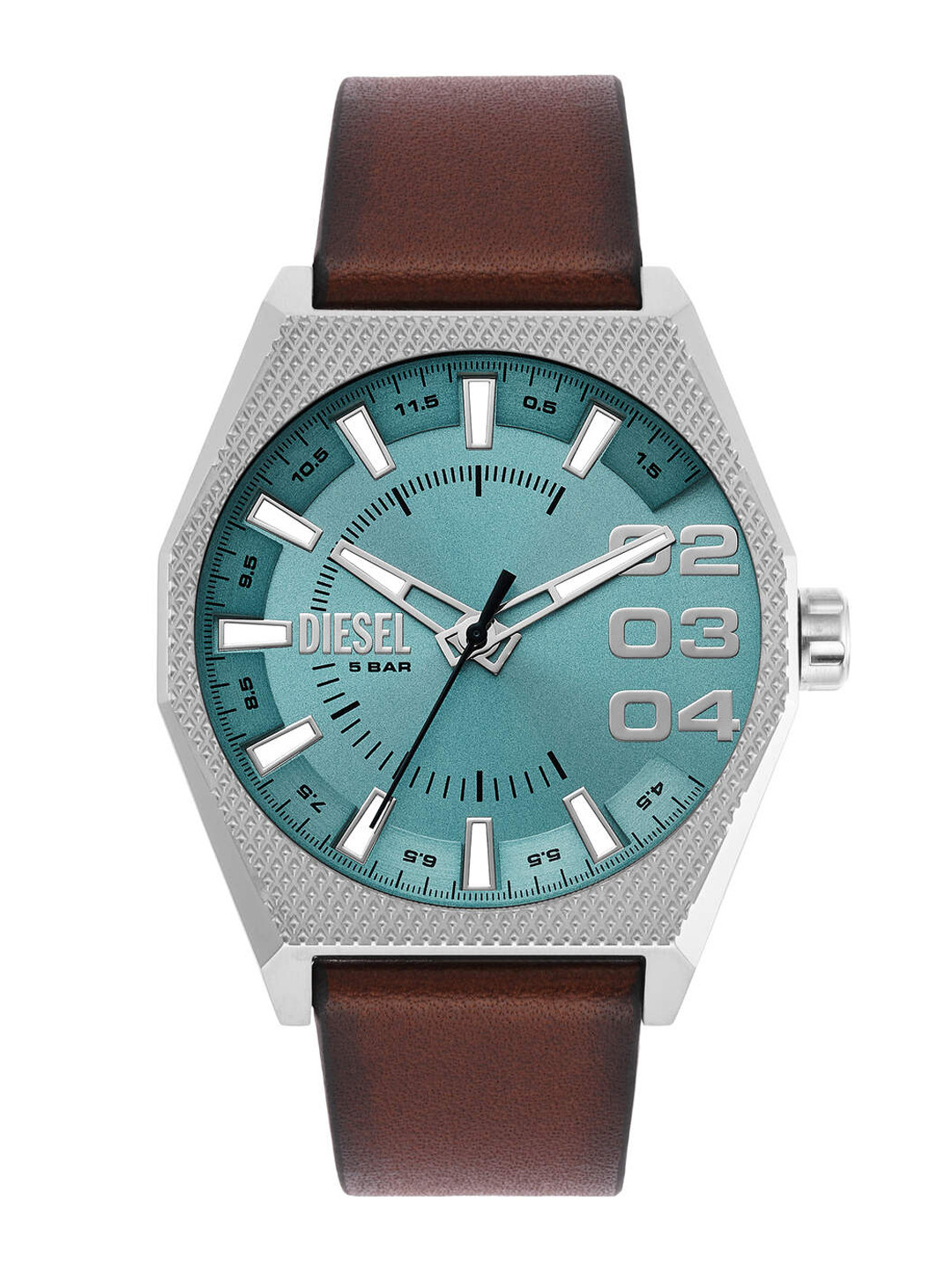 Buy DIESEL Men Scrape Leather Straps Analogue Watch DZ2174 - Watches ...