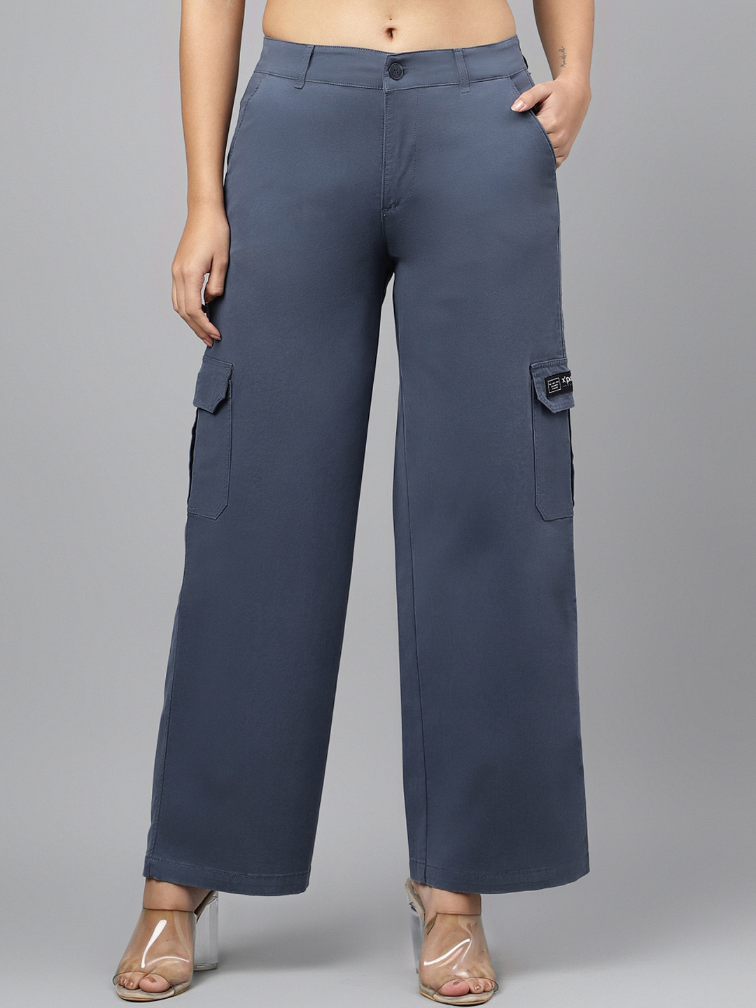 Buy Xpose Women Comfort Straight Fit High Rise Easy Wash Pure Cotton ...