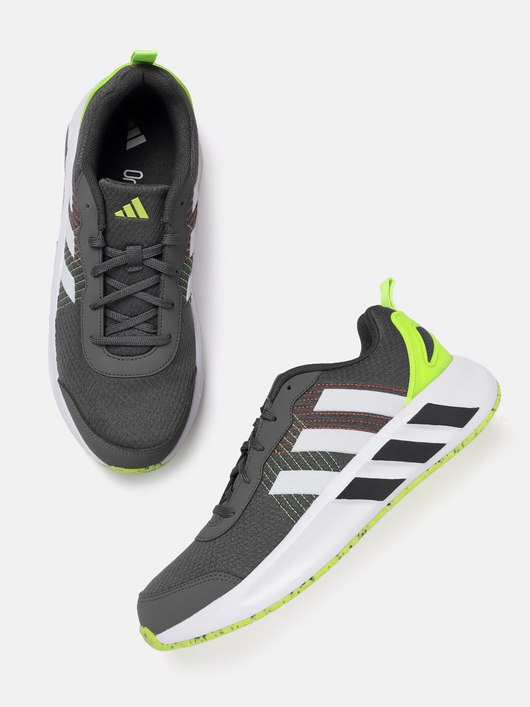 Buy ADIDAS Men Woven Design Round Toe Vac Stroll Running Shoes With ...