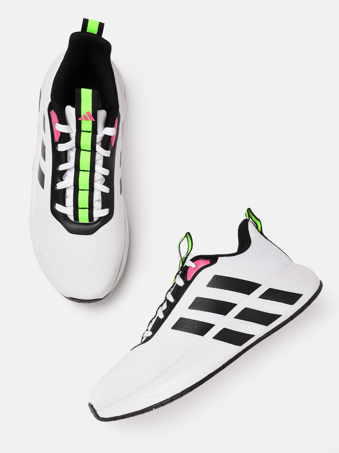 Buy ADIDAS Men Woven Design Round Toe Vac Run Shoes With Striped Detail ...