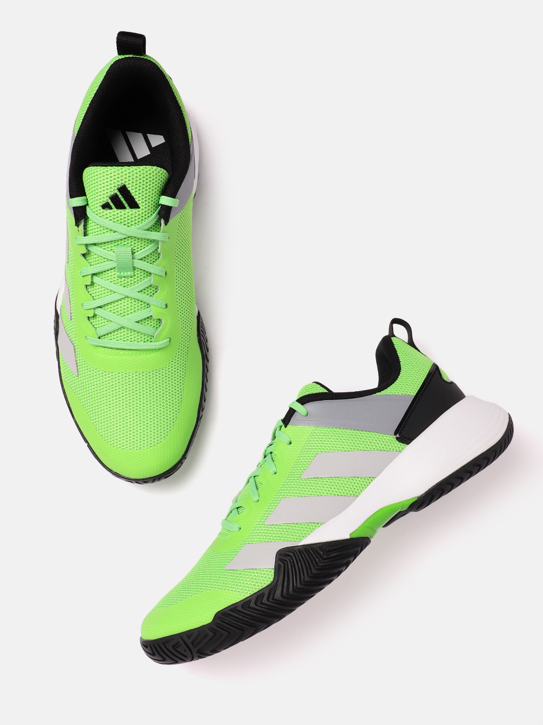 Buy ADIDAS Men Woven Design Round Toe Tennis Top Shoes With Striped ...