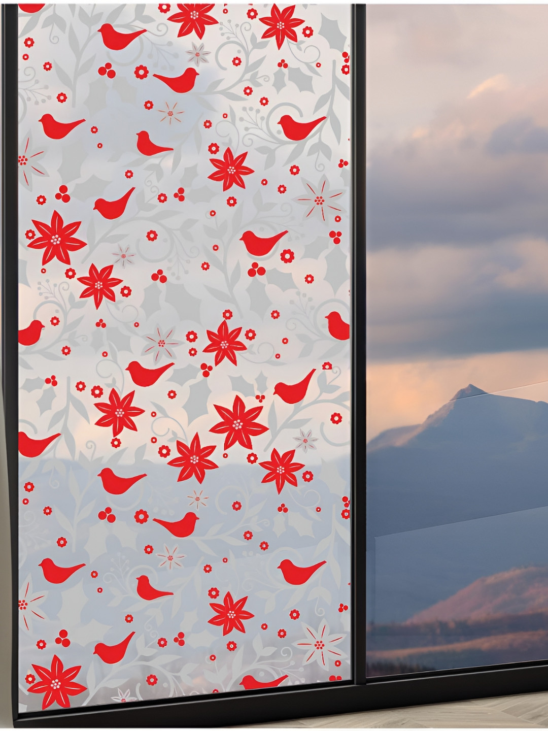 Buy CVANU Transparent & Red Printed Self Adhesive Waterproof Window ...