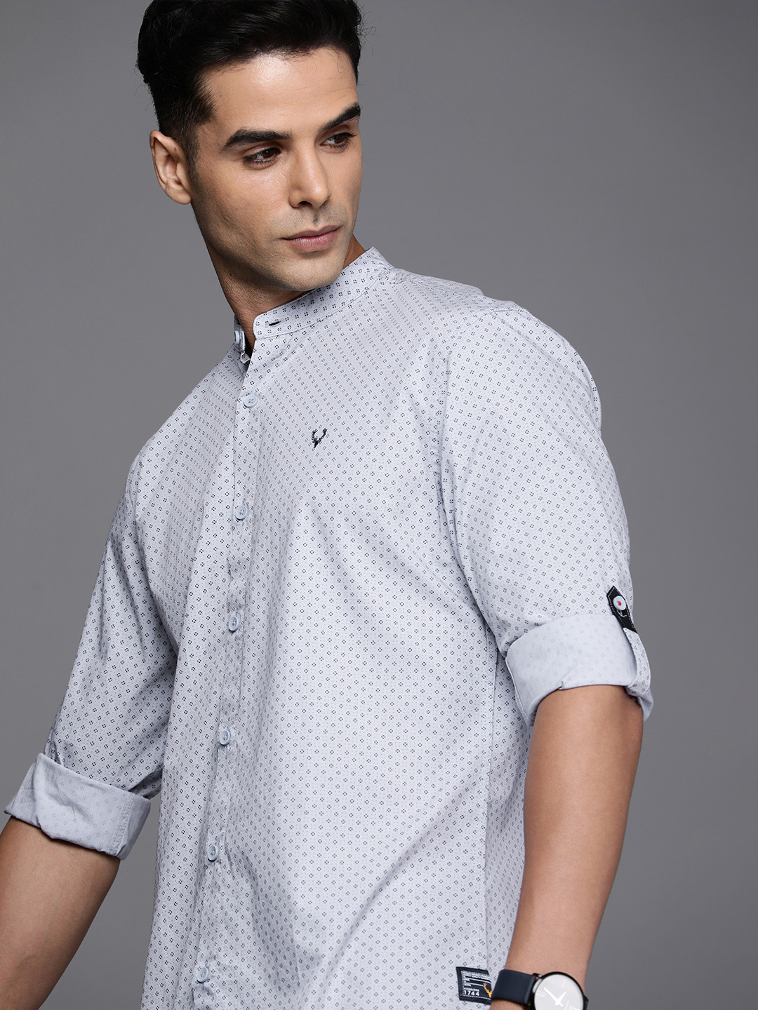 Buy Allen Solly Sport Pure Cotton Custom Slim Fit Geometric Printed ...