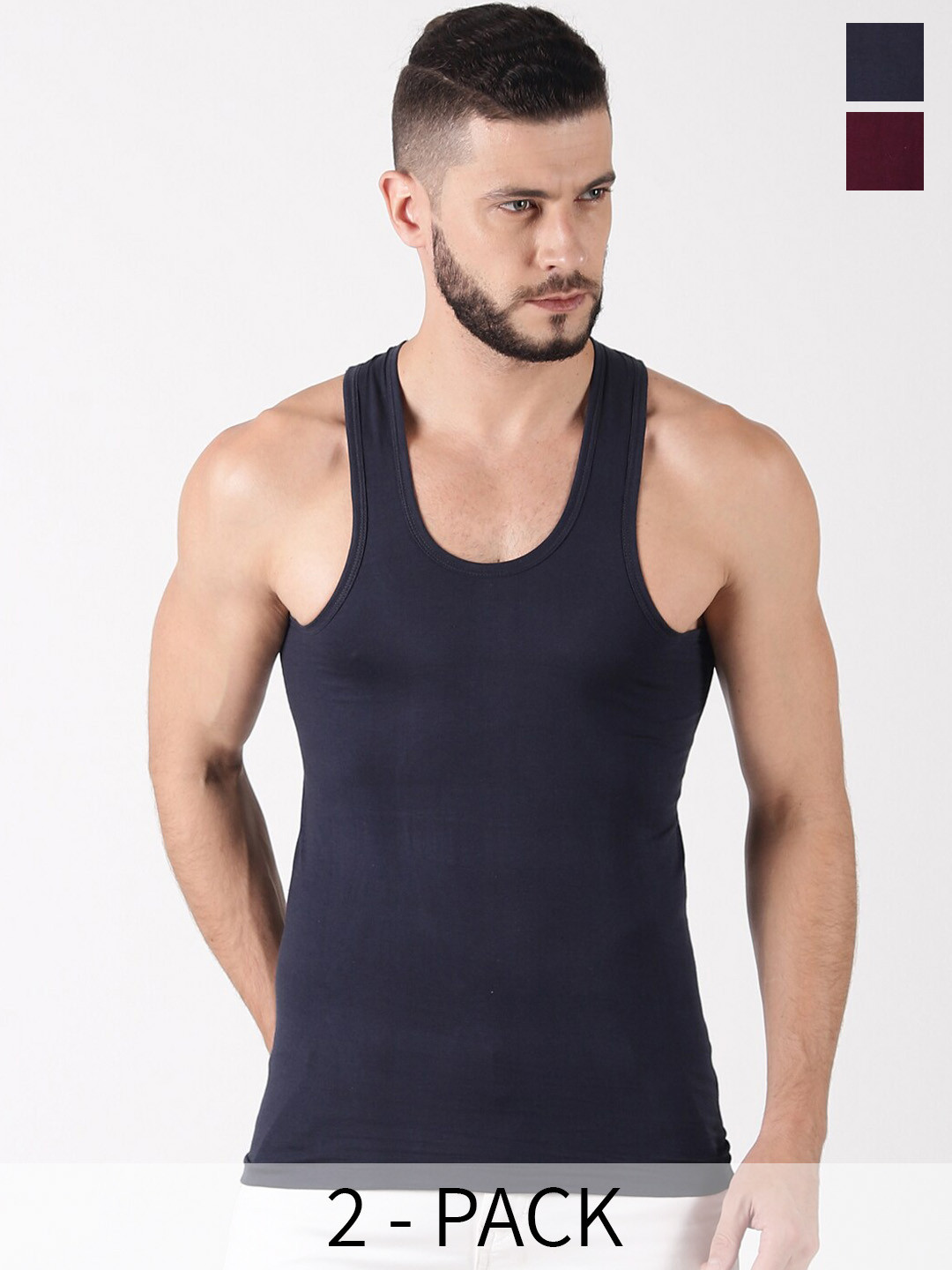 Buy Dollar Pack Of 2 Pure Cotton Rich Sleeveless Innerwear Vests ...