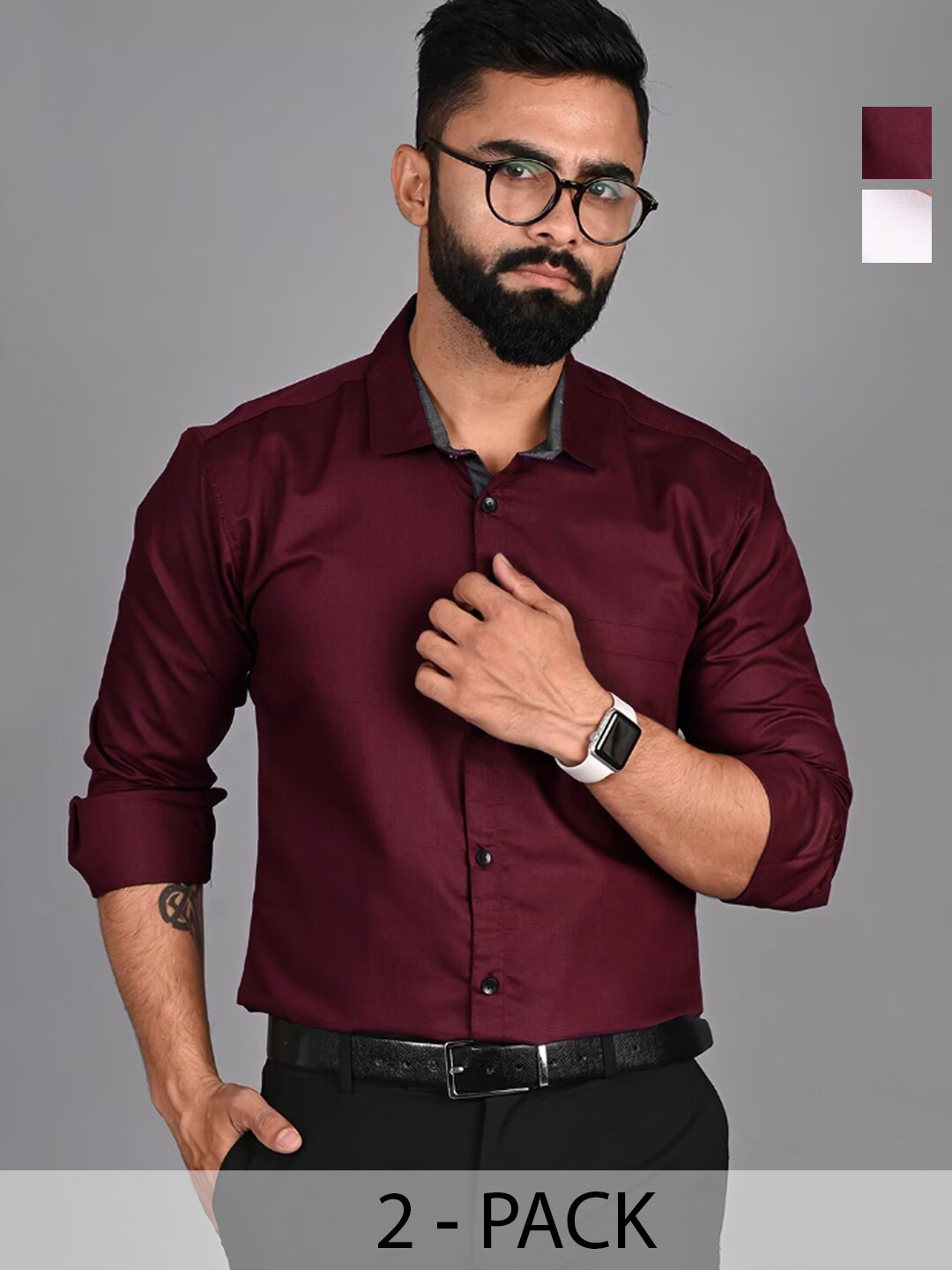 Buy Tee Projekt Men Pack Of 2 Standard Formal Shirt - Shirts for Men ...