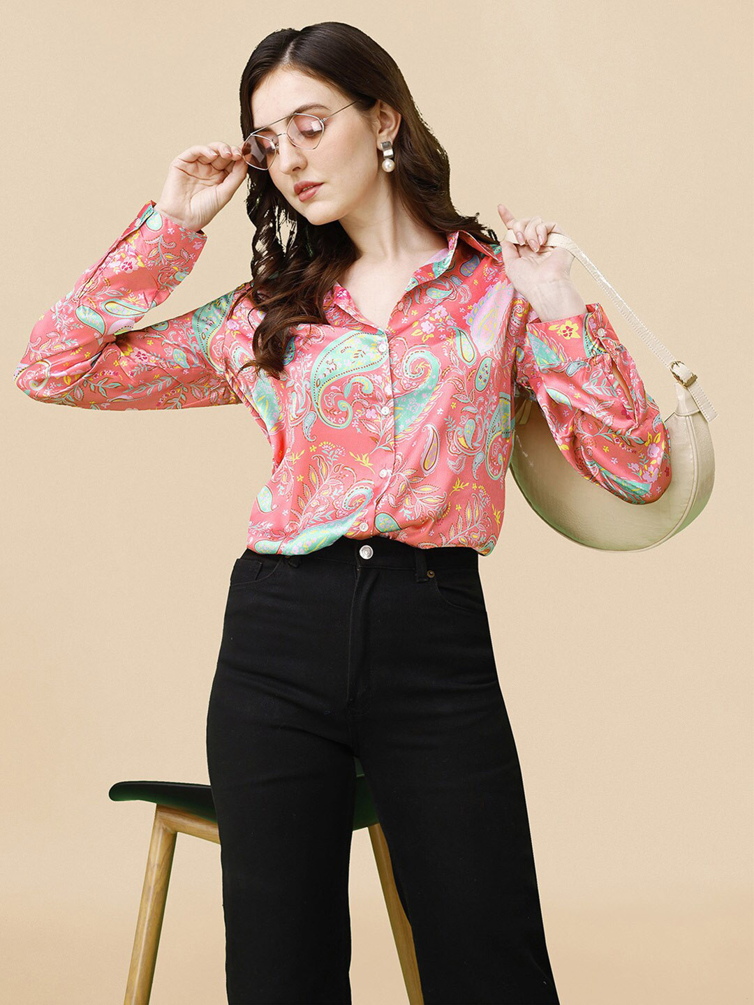 Buy MIRCHI FASHION Relaxed Floral Printed Satin Casual Shirt - Shirts ...
