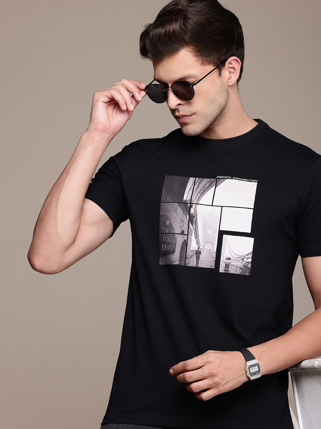 Buy French Connection Printed Pure Cotton T Shirt - Tshirts for Men ...