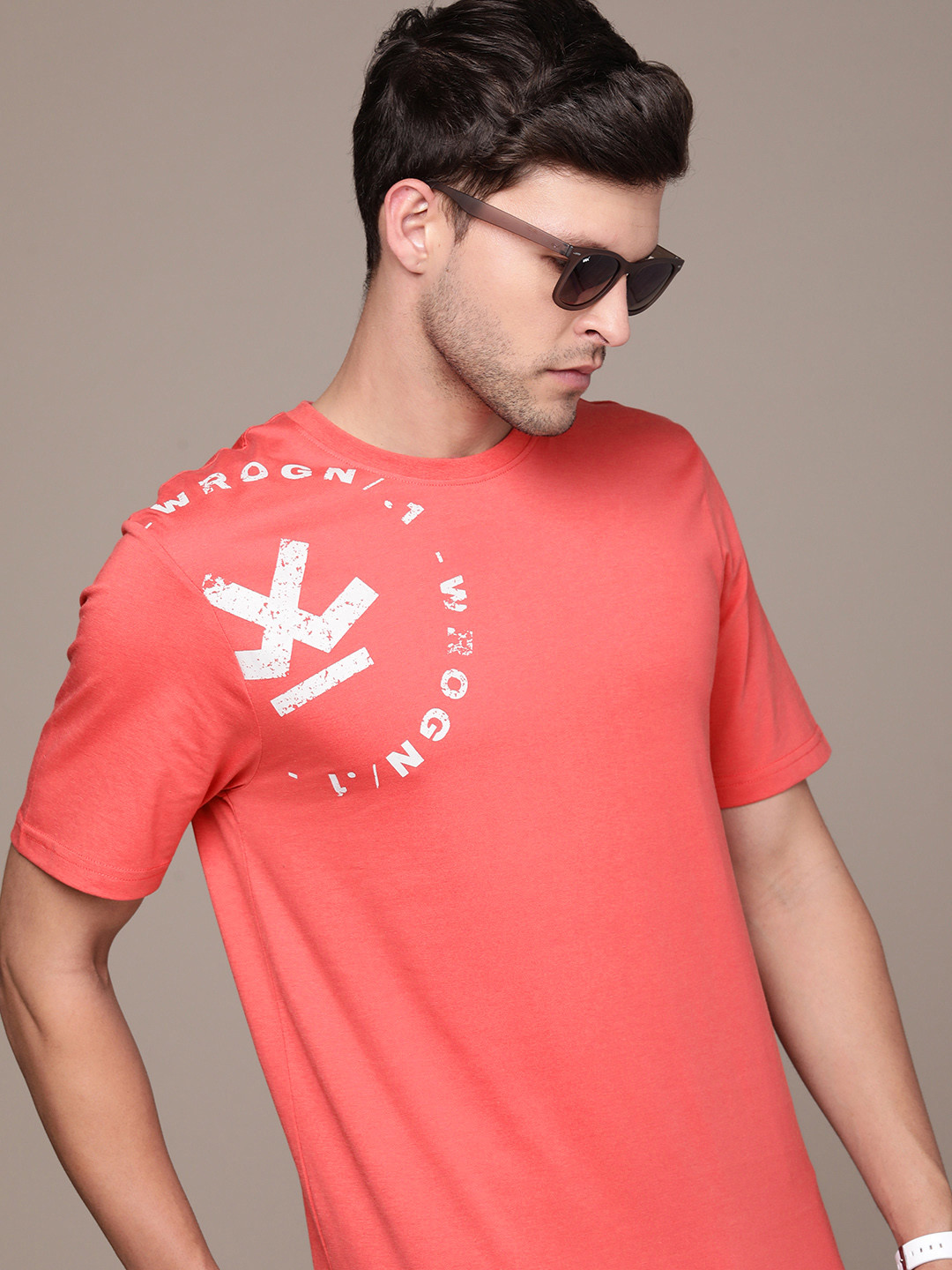 Buy WROGN Men Brand Logo Placement Print T Shirt - Tshirts for Men ...