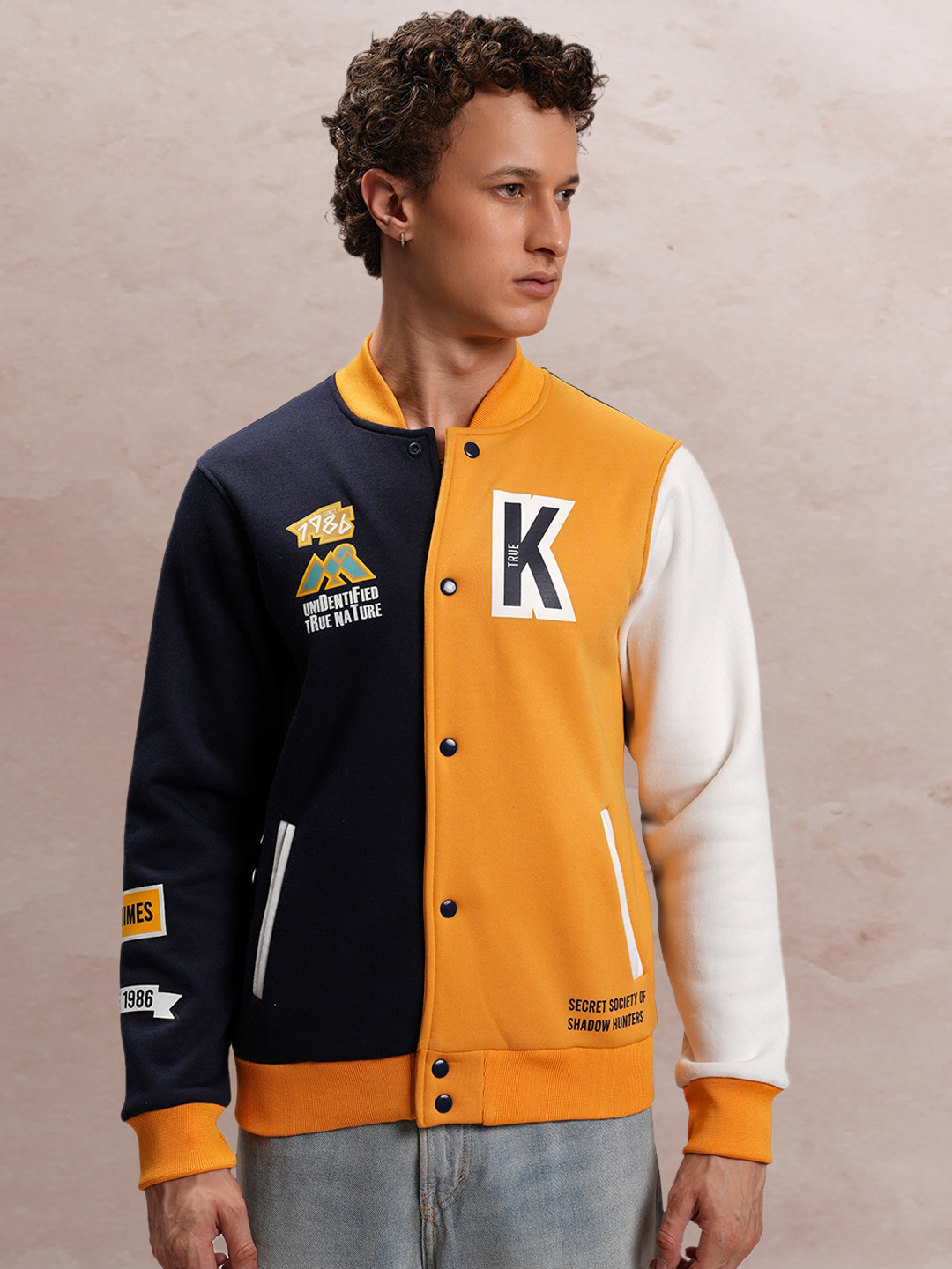 Buy KETCH Colourblocked Varsity Jacket - Jackets for Men 26547628 | Myntra