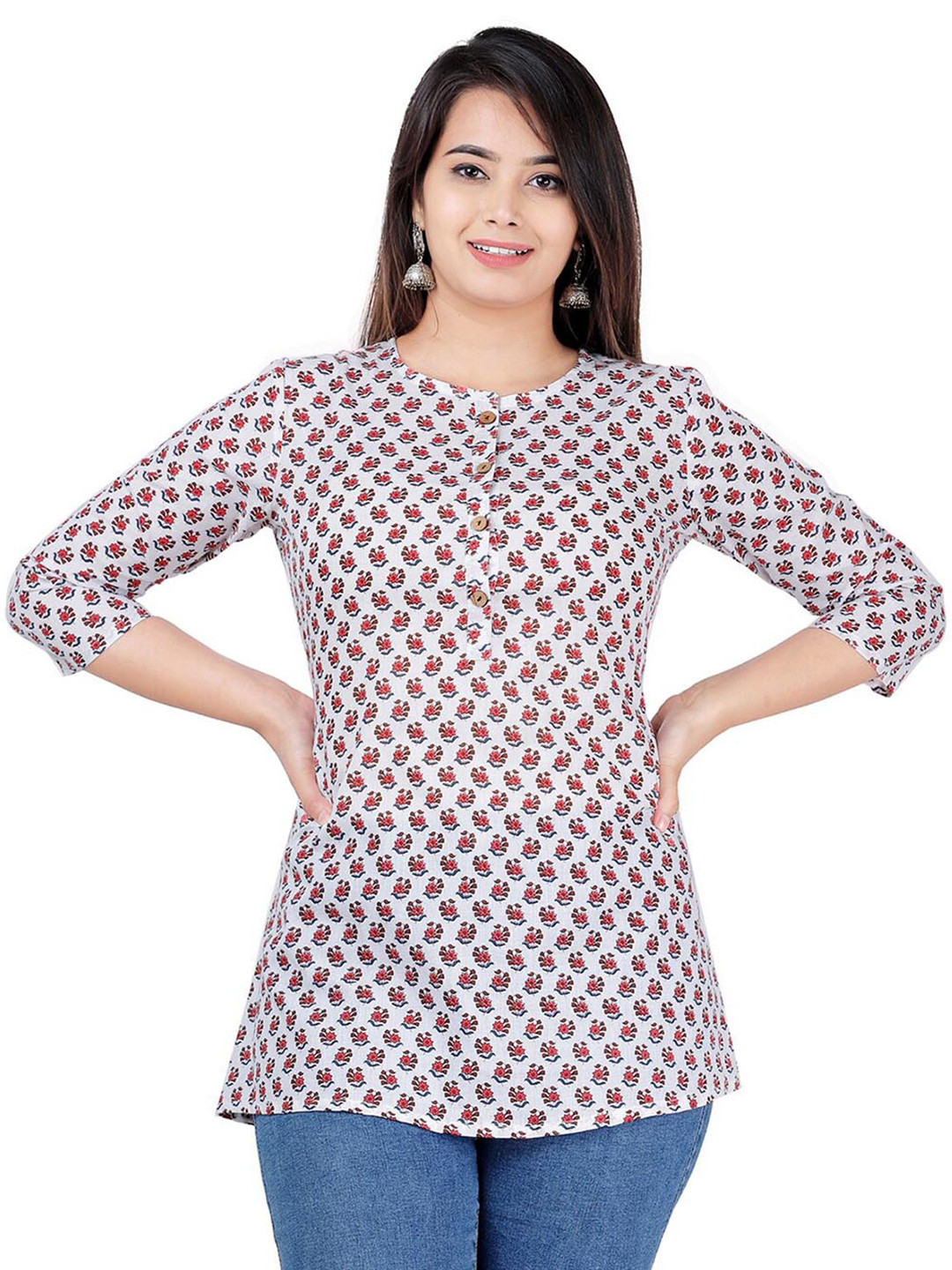 Buy BAESD Floral Printed Round Neck Cotton Top - Tops for Women 26548314 | Myntra