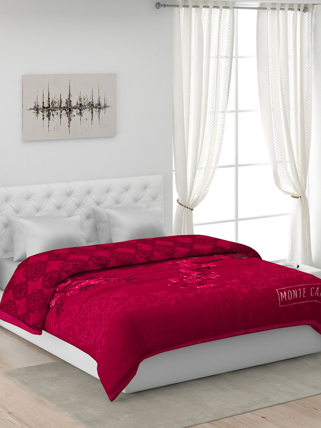 Buy Monte Carlo Maroon Heavy Winter 1000Gsm Double Bed Blankets Quilts ...