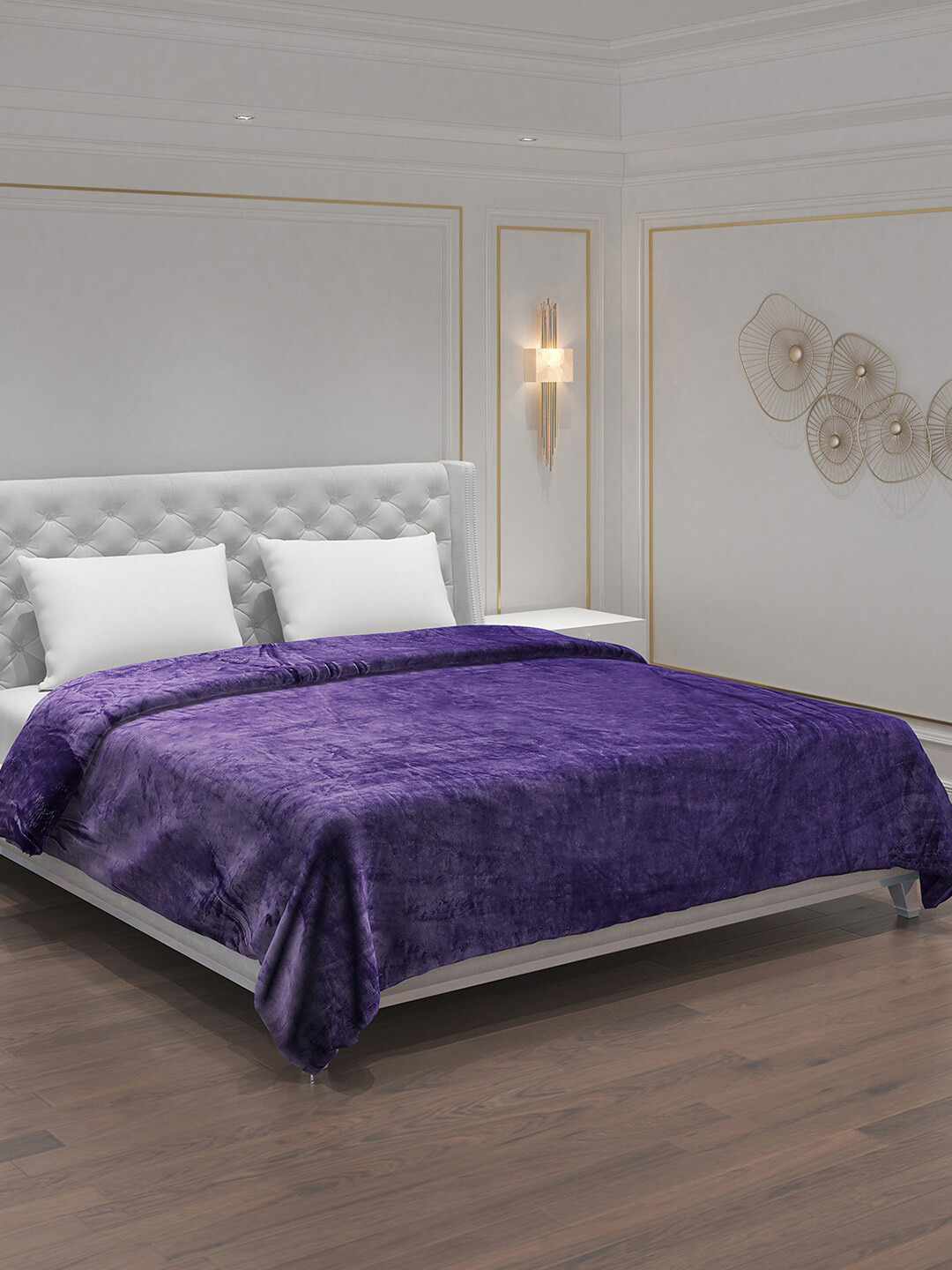 Buy Monte Carlo Purple AC Room 233 GSM Double Bed Blanket - Blankets ...