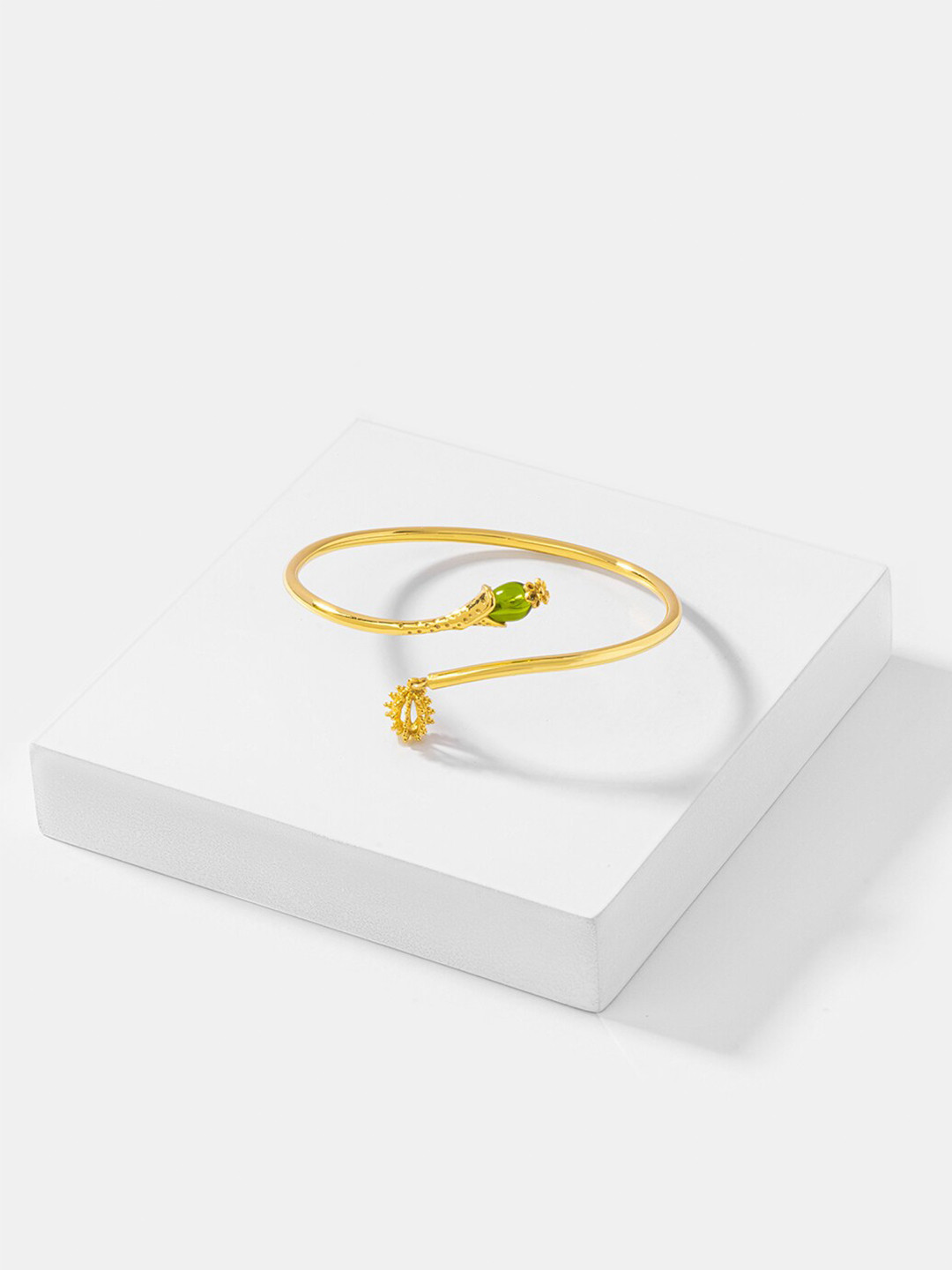 Buy SHAYA Parodia Bloom 925 Sterling Silver Gold Plated Bangle Style ...