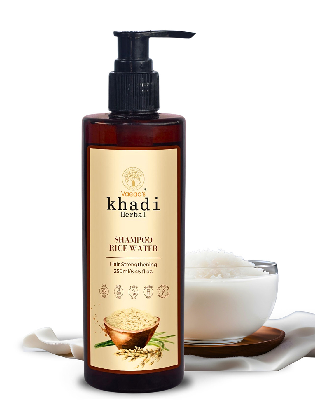 Buy Vagads Herbal Rice Water Shampoo For Hair Strengthening 250ml ...