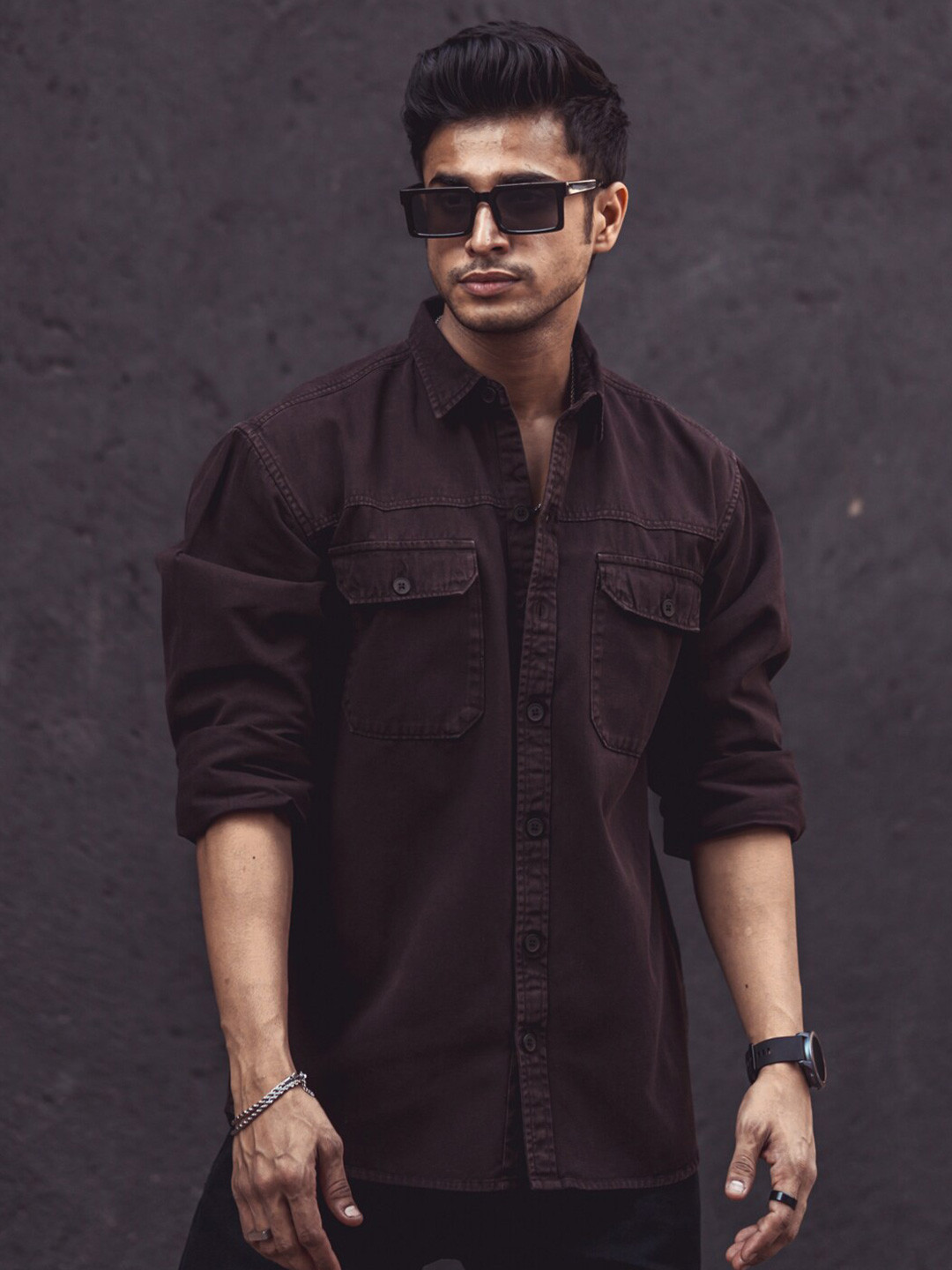 Buy Powerlook Dark Brown India Slim Denim Casual Shirt - Shirts for Men 26565736 | Myntra