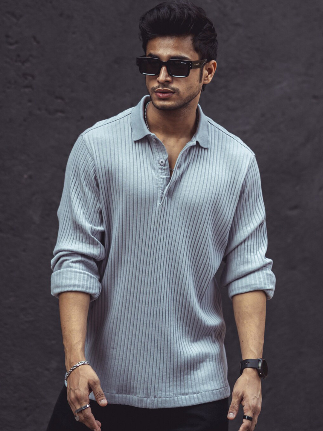 Buy Powerlook Ribbed Polo Collar T Shirt - Tshirts for Men 26565738 ...