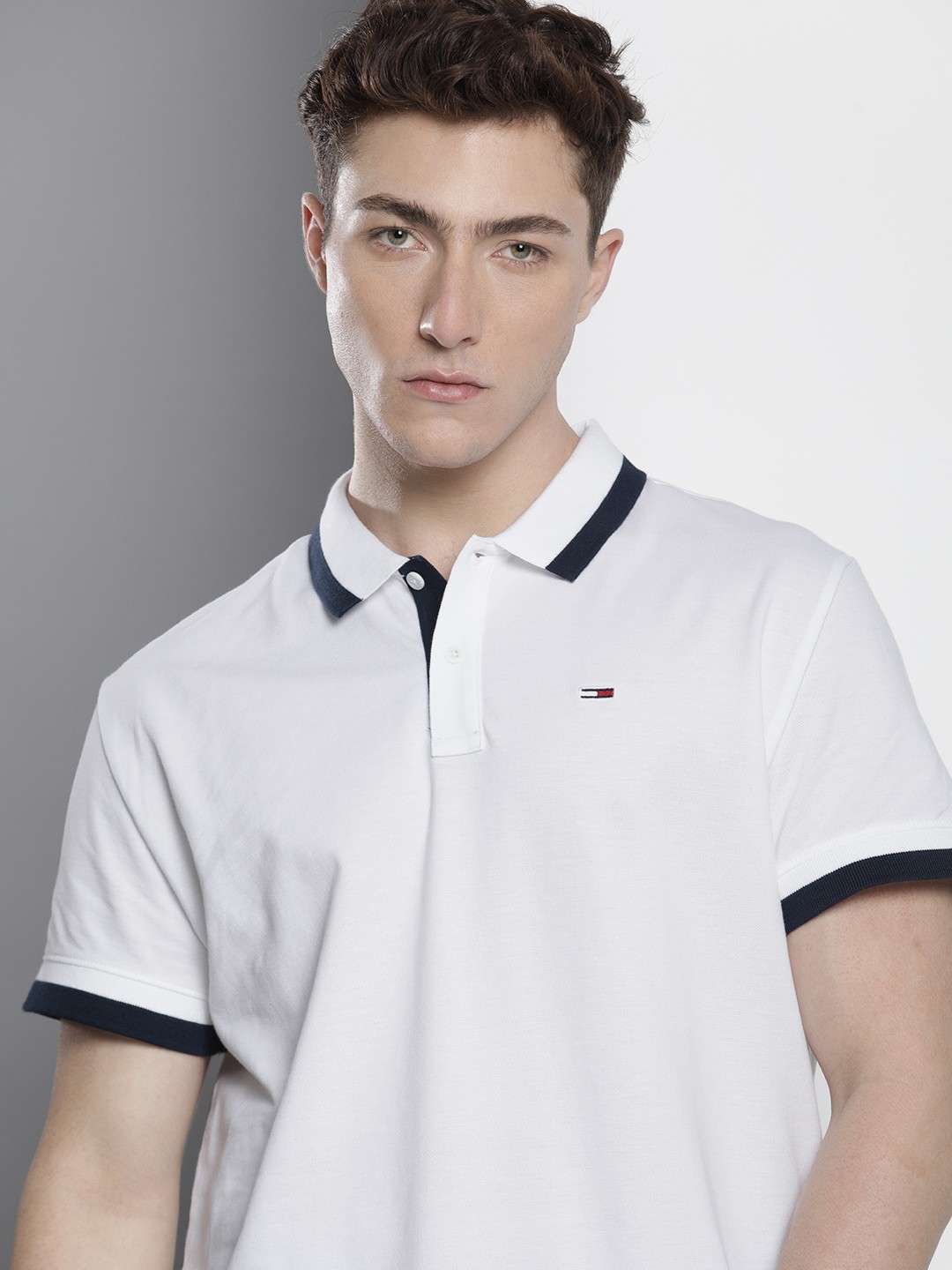 Buy Tommy Hilfiger Solid Polo Collar Pure Cotton T Shirt Tshirts For
