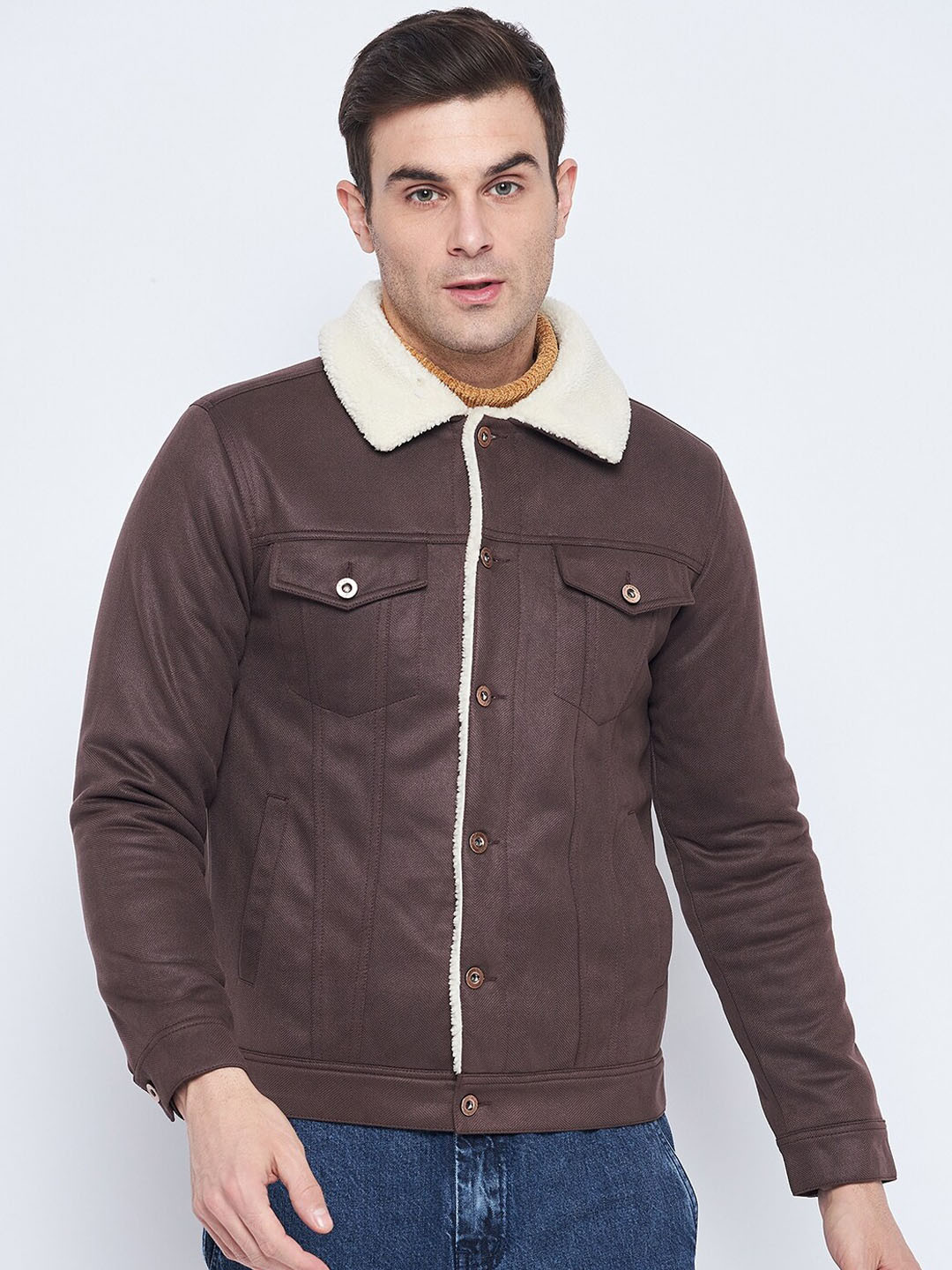 Buy CAMLA Spread Collar Denim Jacket - Jackets for Men 26570922 | Myntra