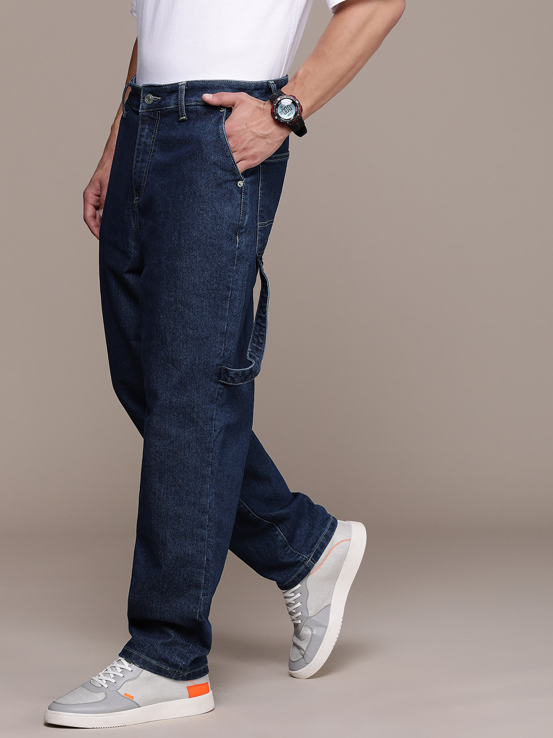 Buy FCUK Men Loose Fit Light Fade Stretchable Jeans - Jeans for Men ...