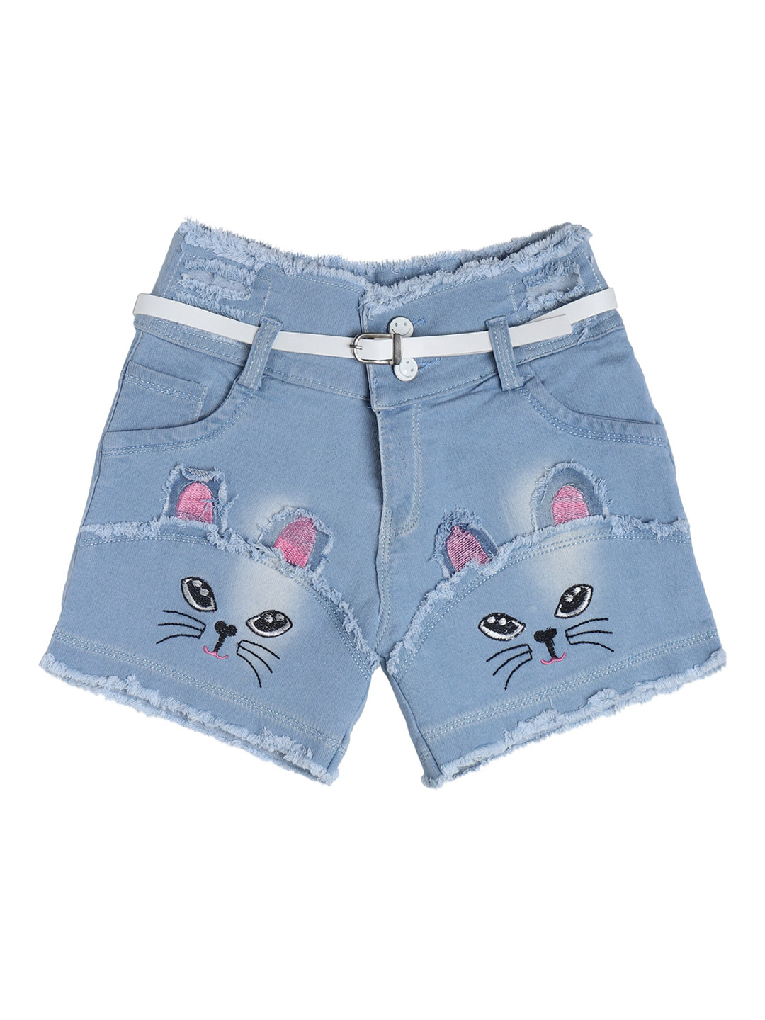 Buy BAESD Girls Washed Slim Fit High Rise Denim Shorts - Shorts for ...