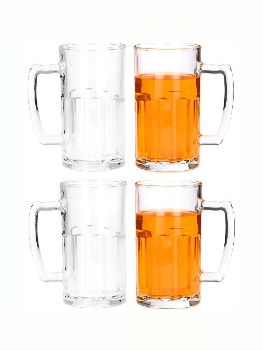 Buy Afast Transparent 4 Pieces Textured Beer Glass 600 Ml - Bar Glass ...