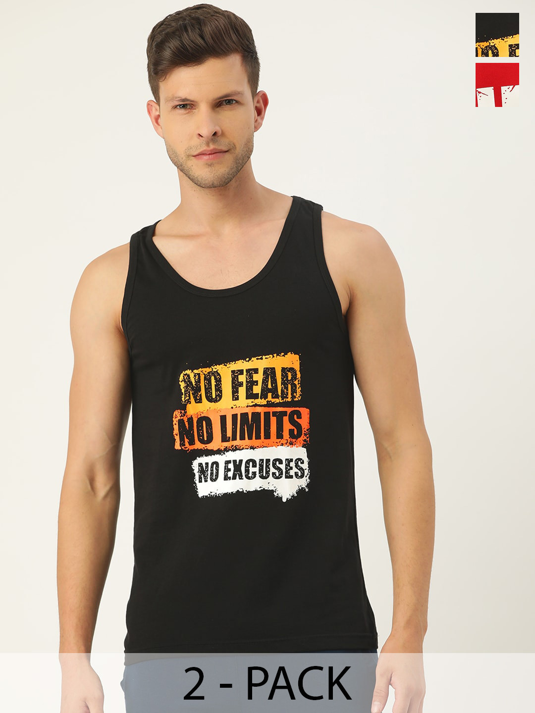 Buy The Roadster Lifestyle Co. Pack Of 2 Printed Pure Cotton Gym Inner ...