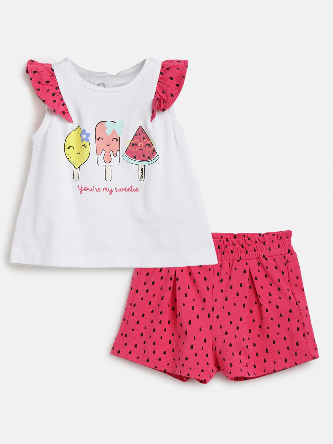 Buy Chicco Girls Conversational Printed Top With Shorts - Clothing Set ...