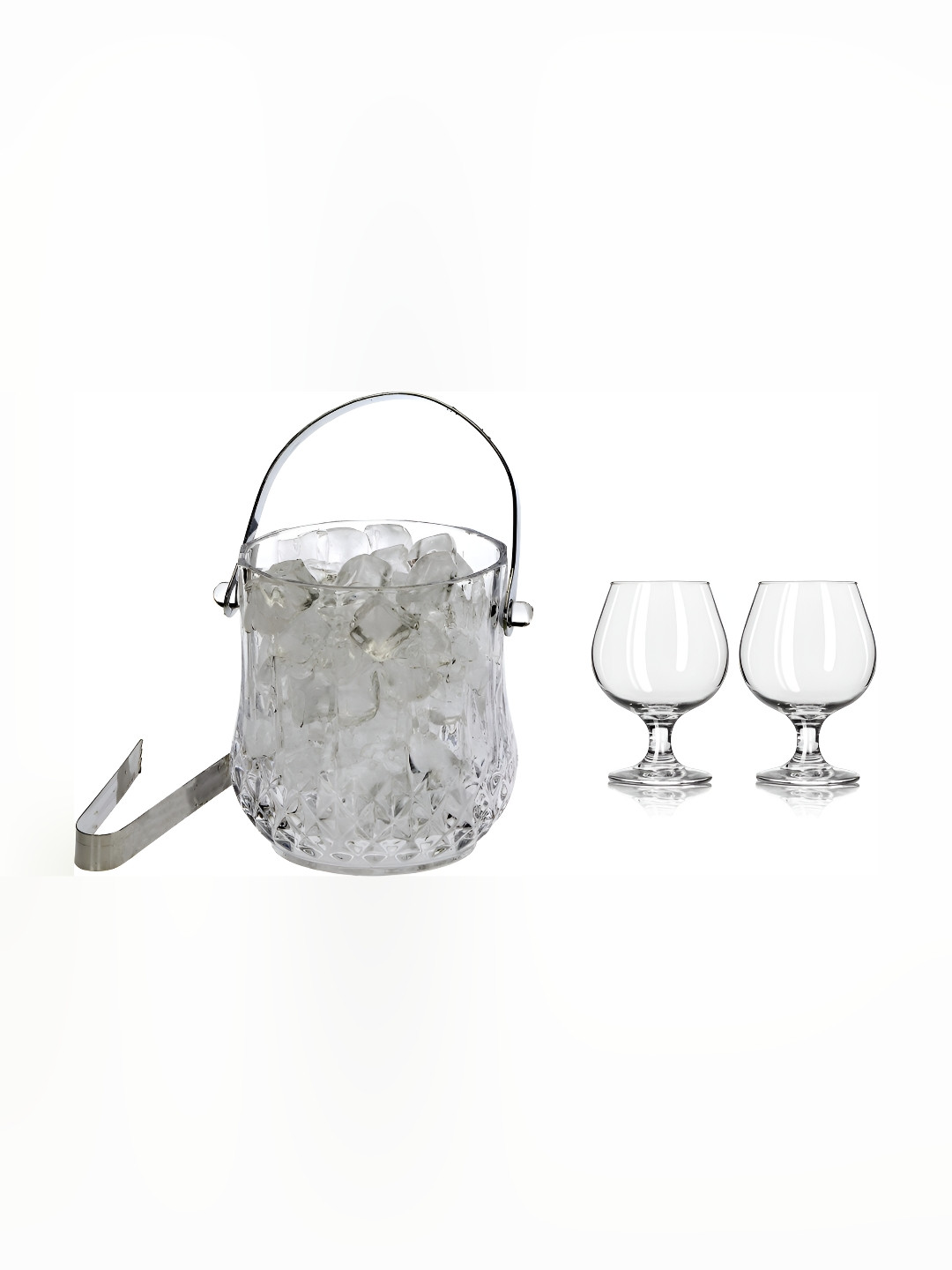 Buy Afast Transparent 3 Pcs Glass Ice Bucket With Glasses - Ice Buckets ...