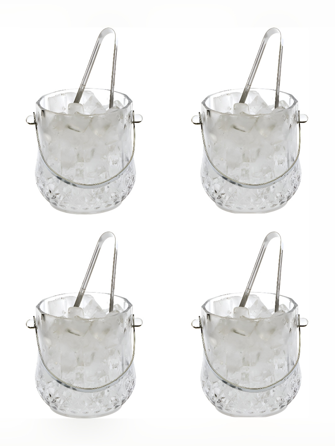 Buy Afast Transparent 4 Pcs Glass Ice Buckets 1L Each - Ice Buckets for ...