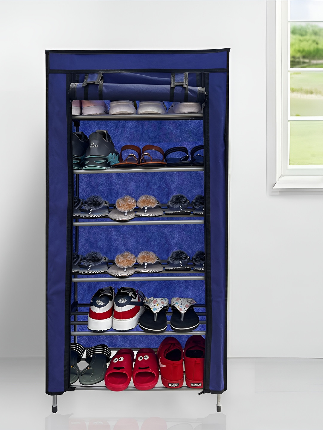 Buy Urban Choice Blue 6 Tier Non Woven Rectangle Shoe Rack - Racks And ...