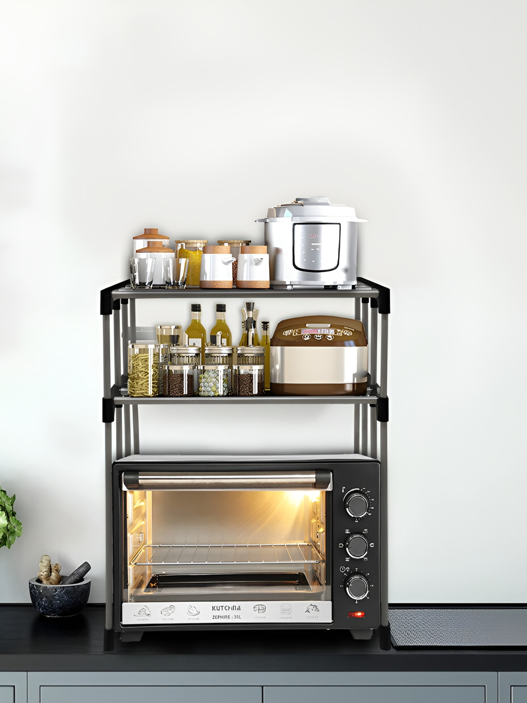 Buy Urban Choice Black 2 Layer Microwave Racks - Racks And Wardrobes ...